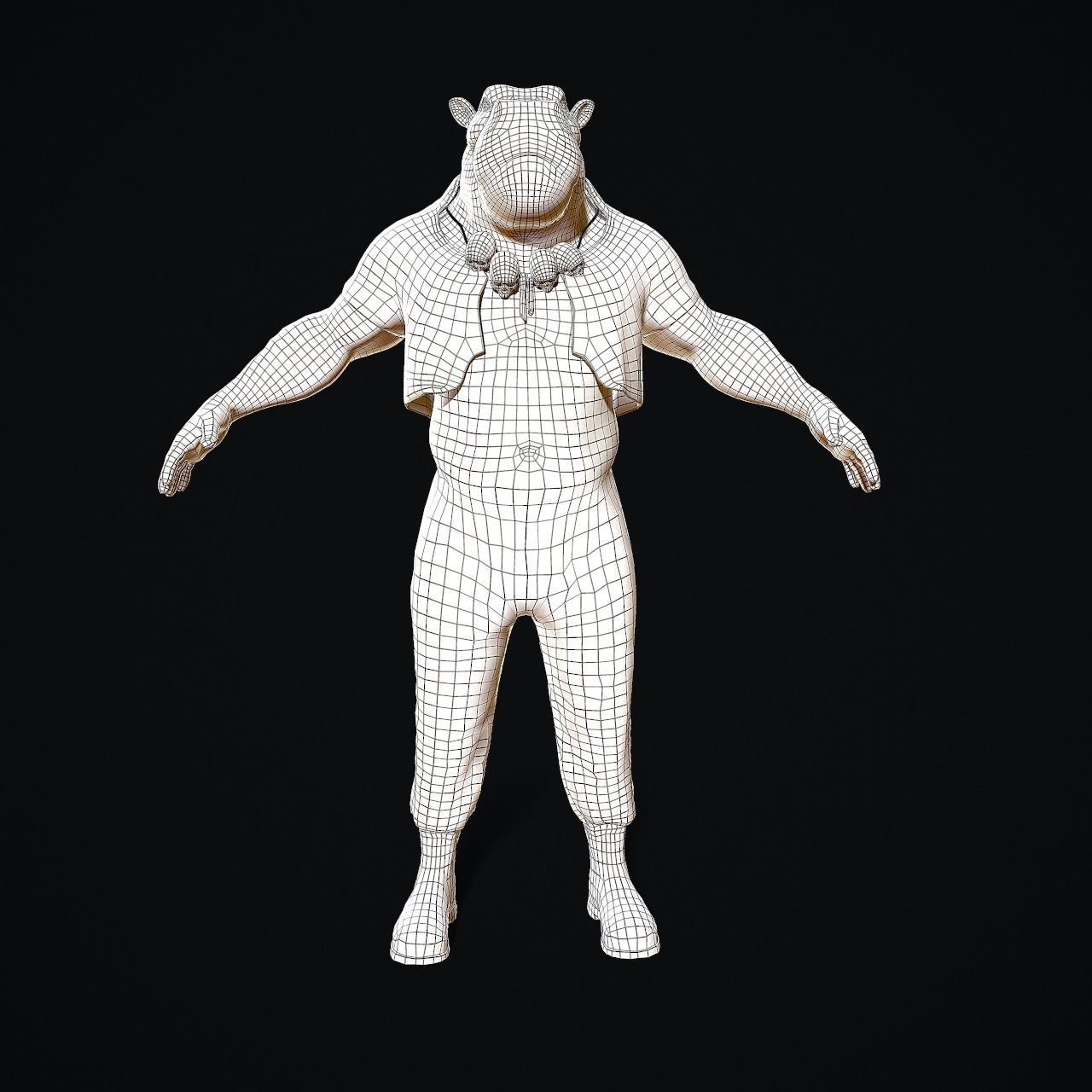 3D model Hippo character VR / AR / low-poly rigged animated | CGTrader