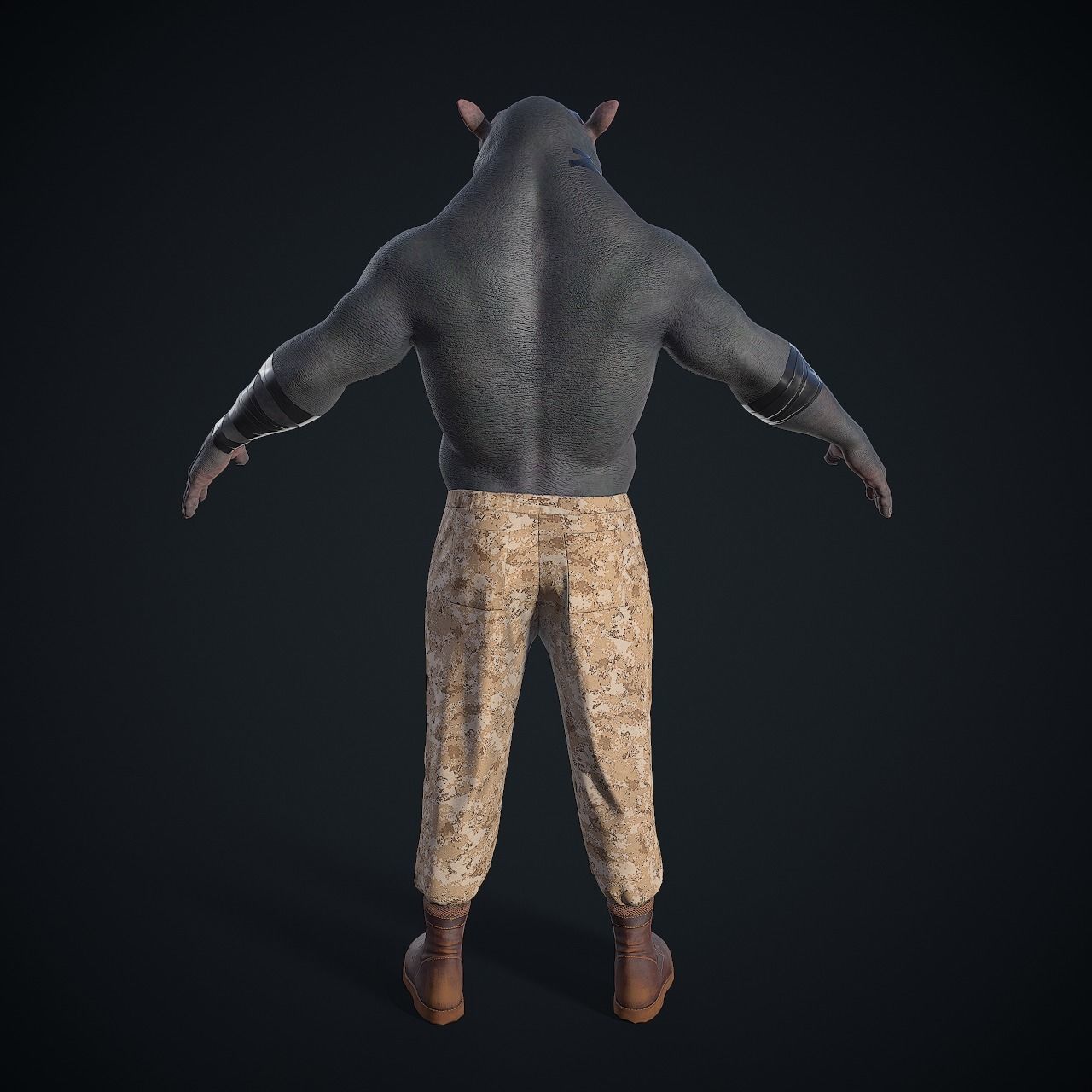 3D model Hippo character VR / AR / low-poly rigged animated | CGTrader