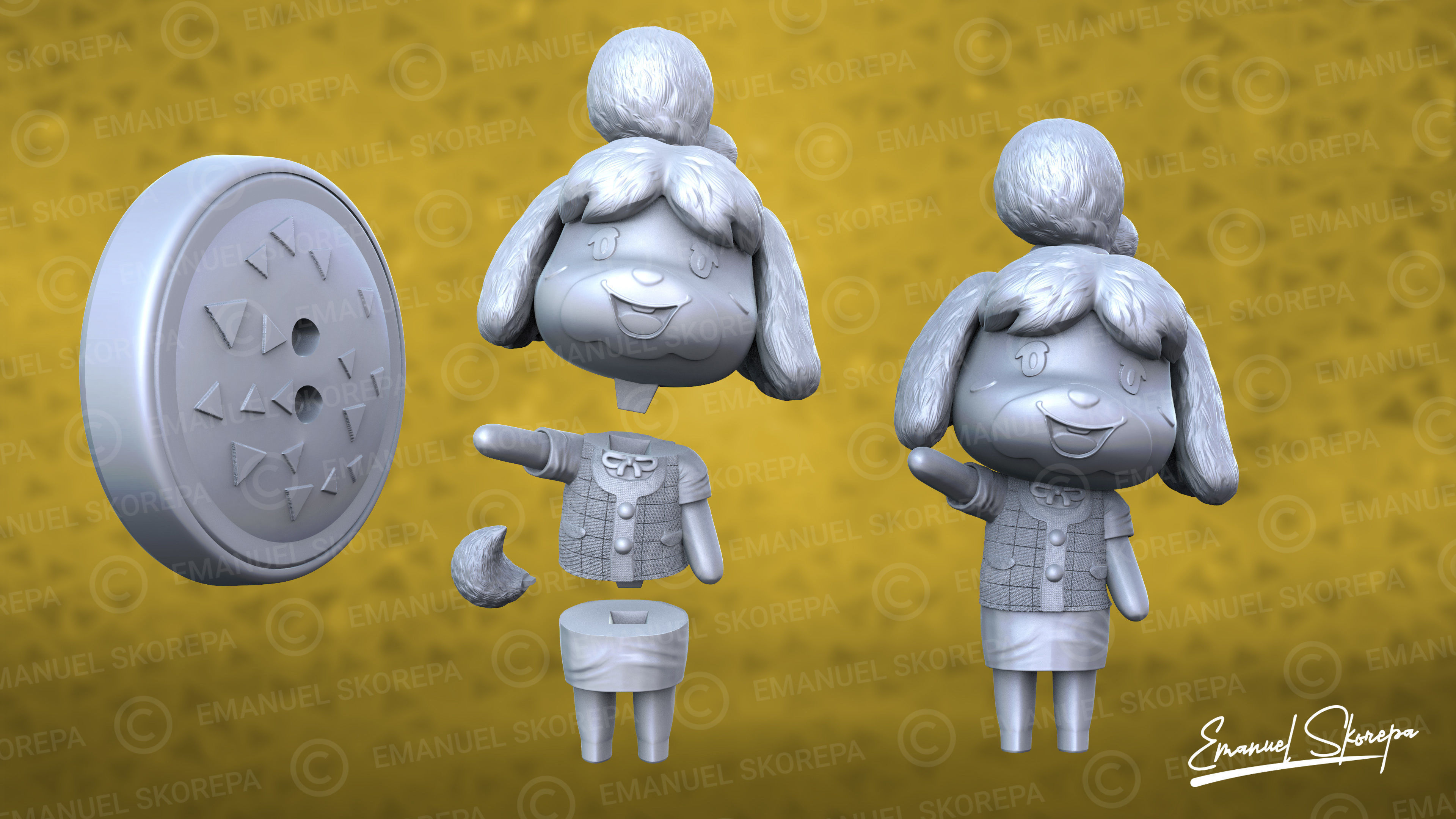 Isabelle Animal Crossing 3D model 3D printable | CGTrader
