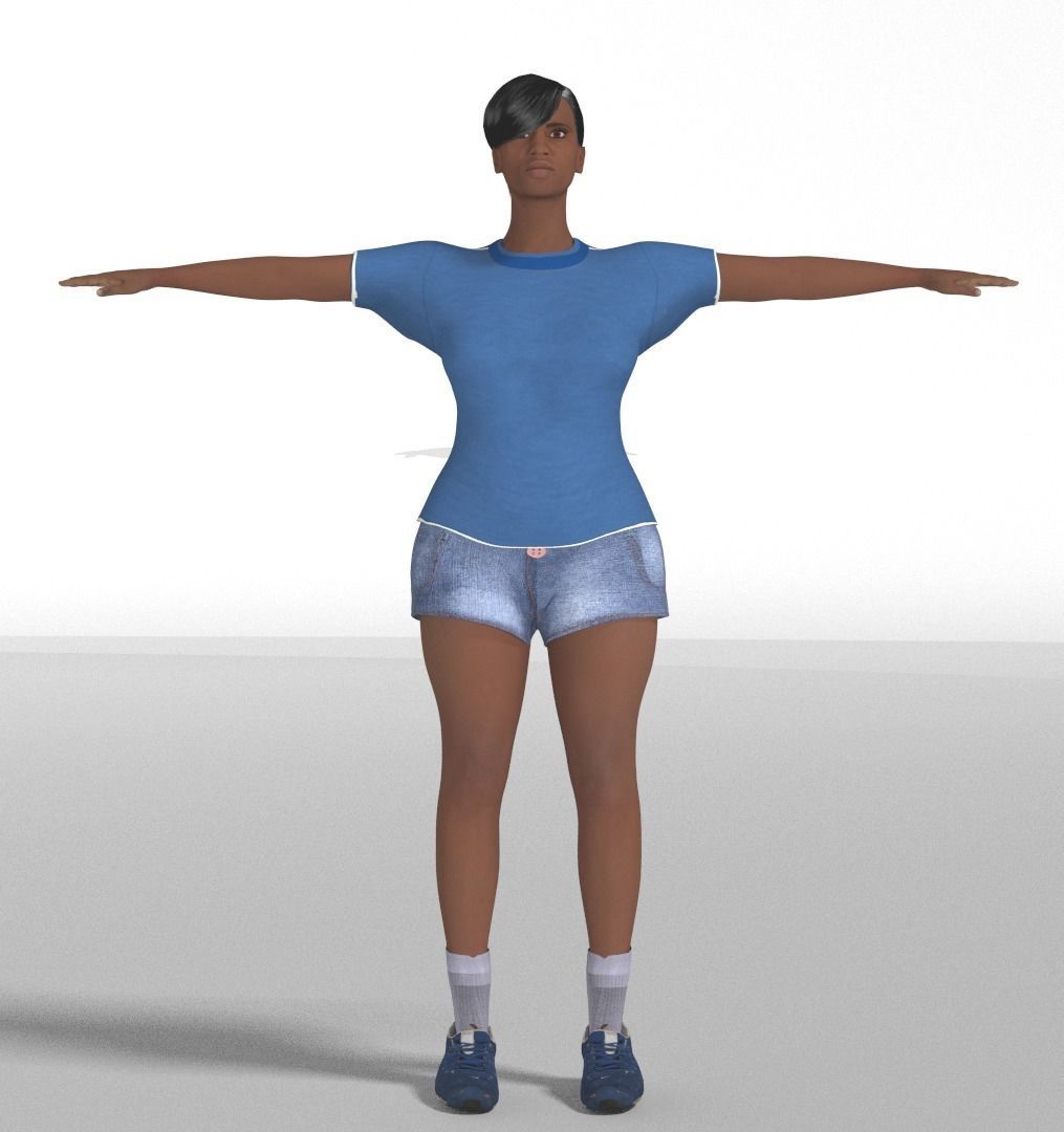 Rigged African Girl free 3D model rigged | CGTrader