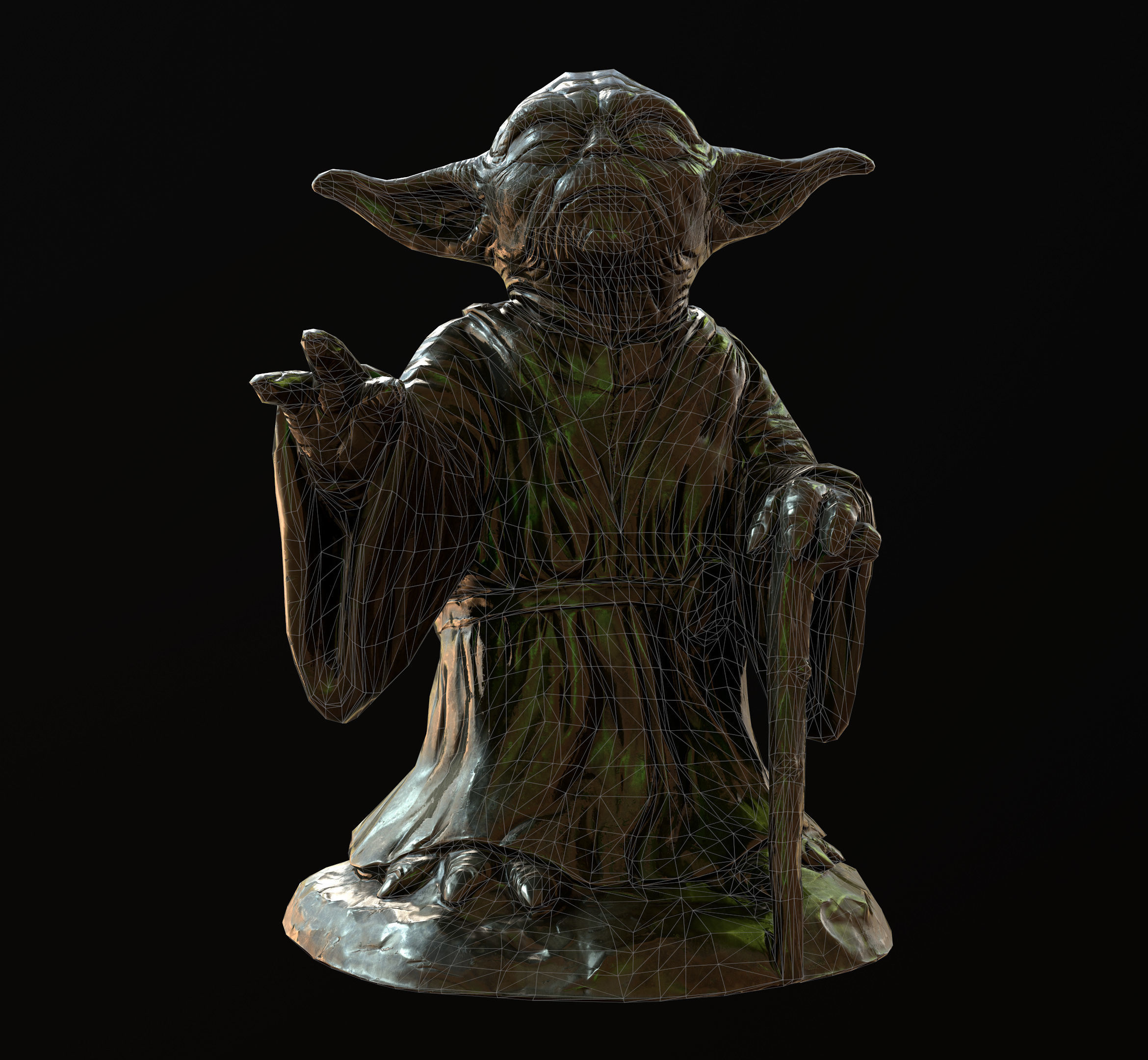 3D model Yoda Figurine fan lowpoly PBR 3d model VR / AR / low-poly ...