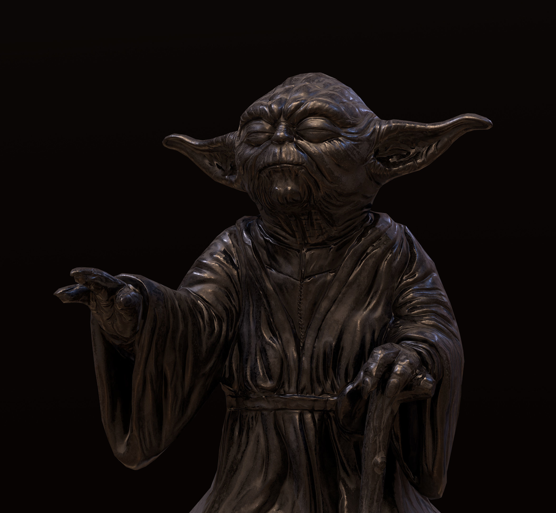 3D model Yoda Figurine fan lowpoly PBR 3d model VR / AR / low-poly ...