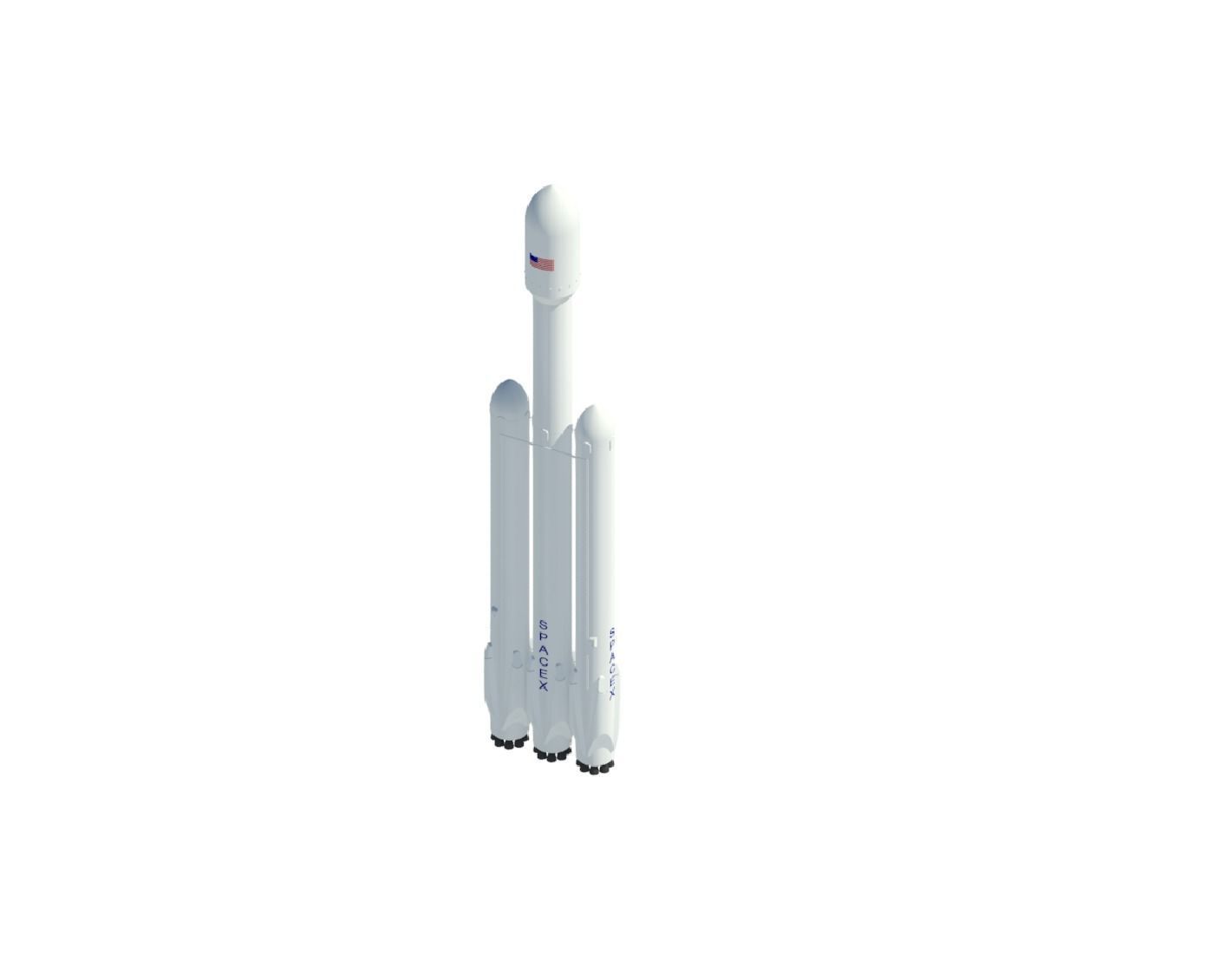 FALCON HEAVY SPACEX 3D model | CGTrader