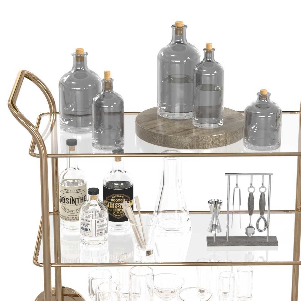 Terrace bar cart trolley 3D model | CGTrader