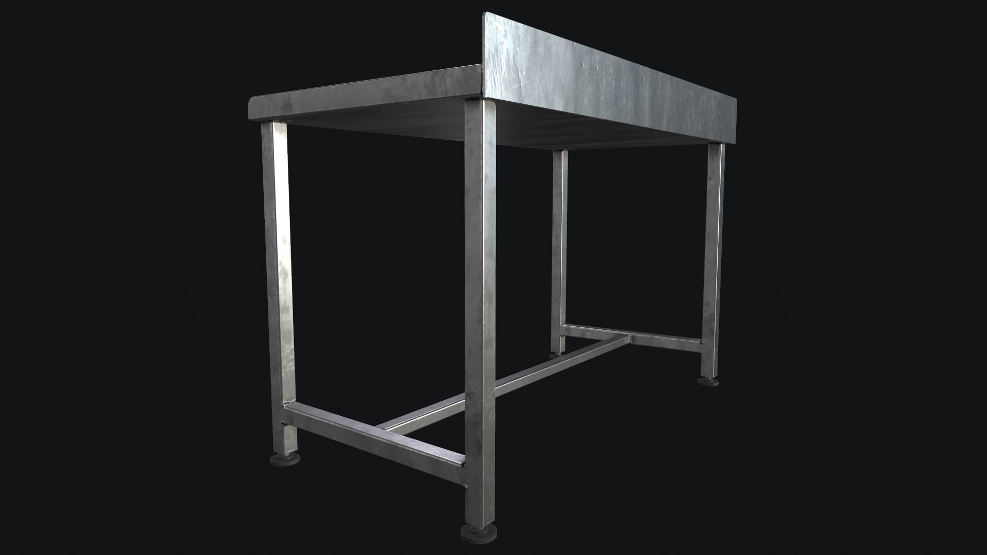 3D model Welded industrial stainless steel table VR / AR / low-poly ...