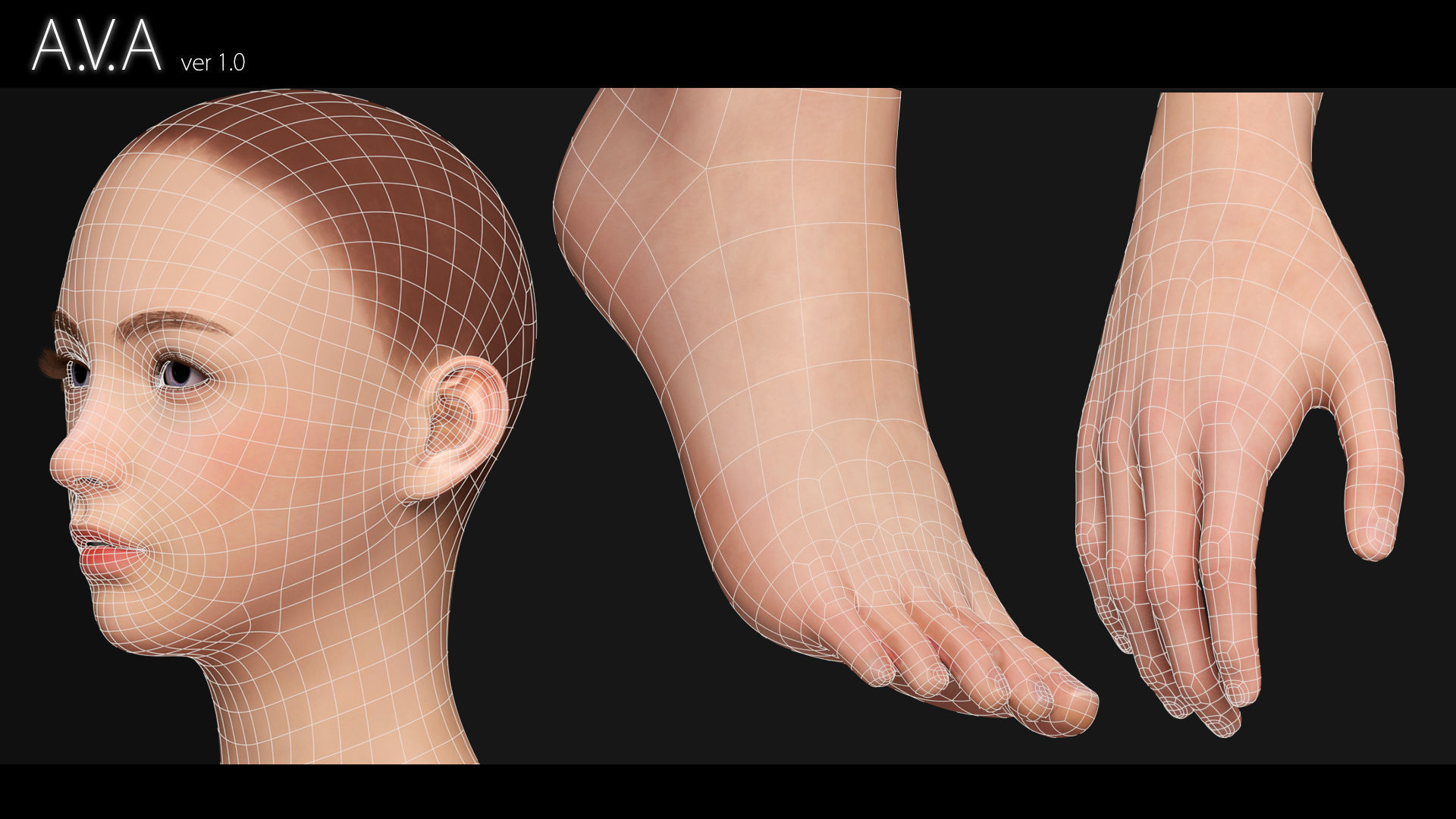 Ava v1 - Female Rigged Character 3D model rigged | CGTrader
