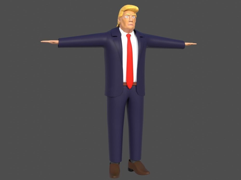 3D model Donald Trump rigged and animated Tik tok in Blender 3D model ...