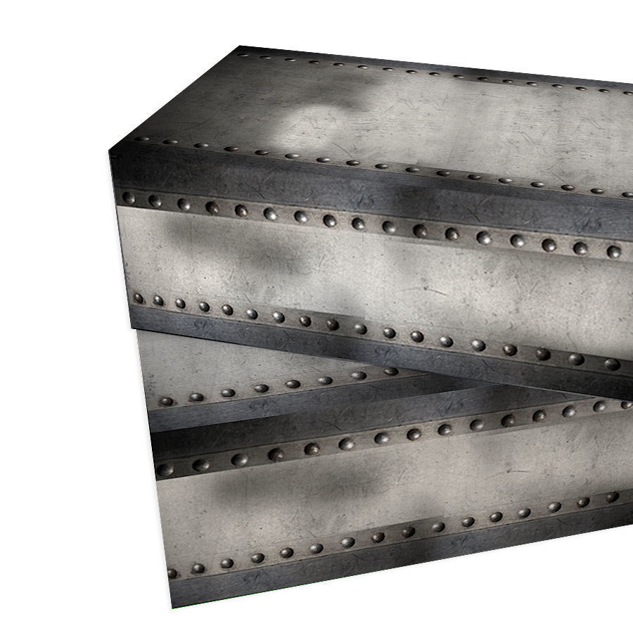 Collection of wooden and metal boxes with realistic textures 3D model ...