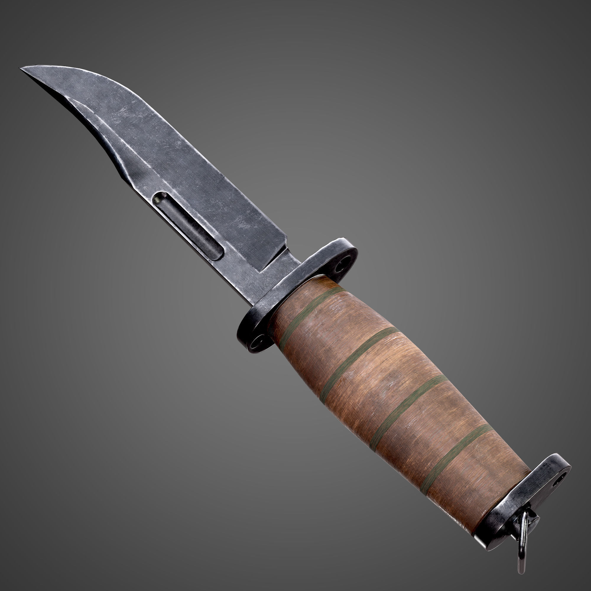 3D model Ka-Bar K1 Tactical Knife AAA PBR Game Ready Melee Asset VR ...