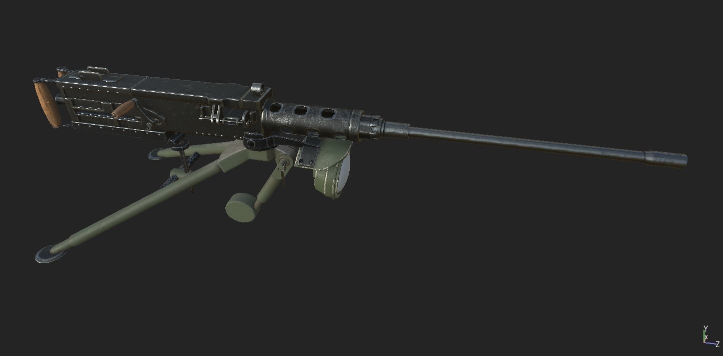 Mounted Machine Gun 3D model | CGTrader