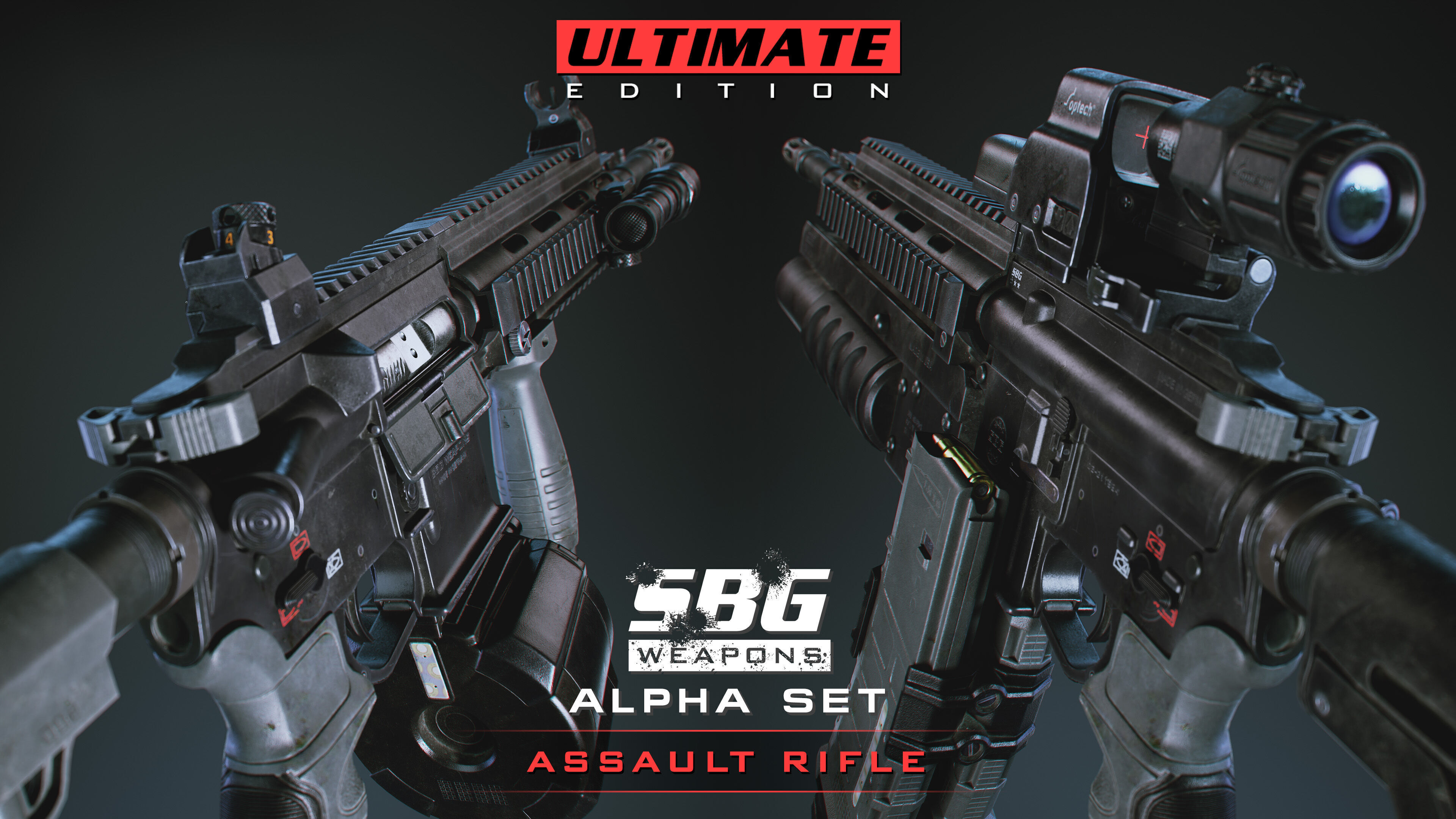 3D model SBG Assault Rifle - Ultimate Edition VR / AR / low-poly | CGTrader
