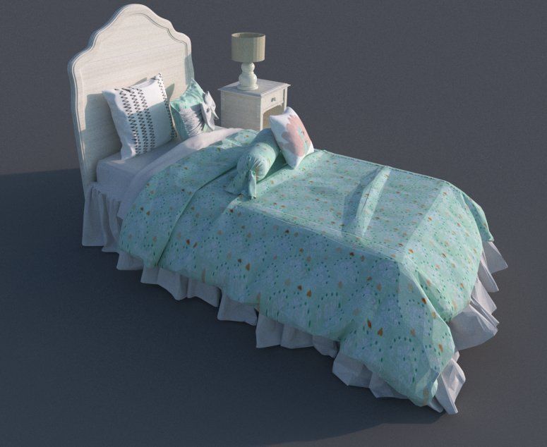 Revit single bed 4 3D model | CGTrader