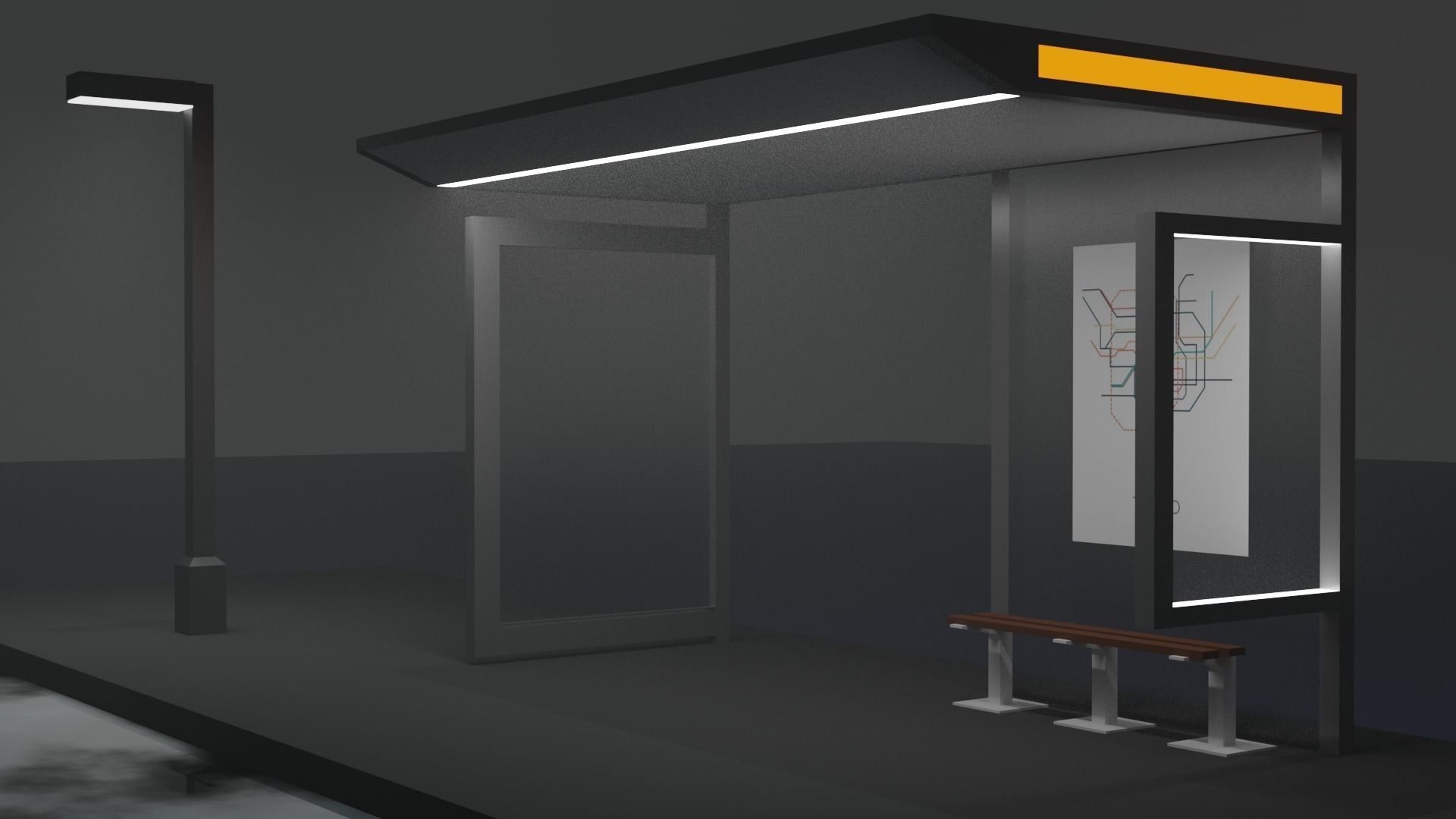 3D model Mid-future waiting shed VR / AR / low-poly | CGTrader