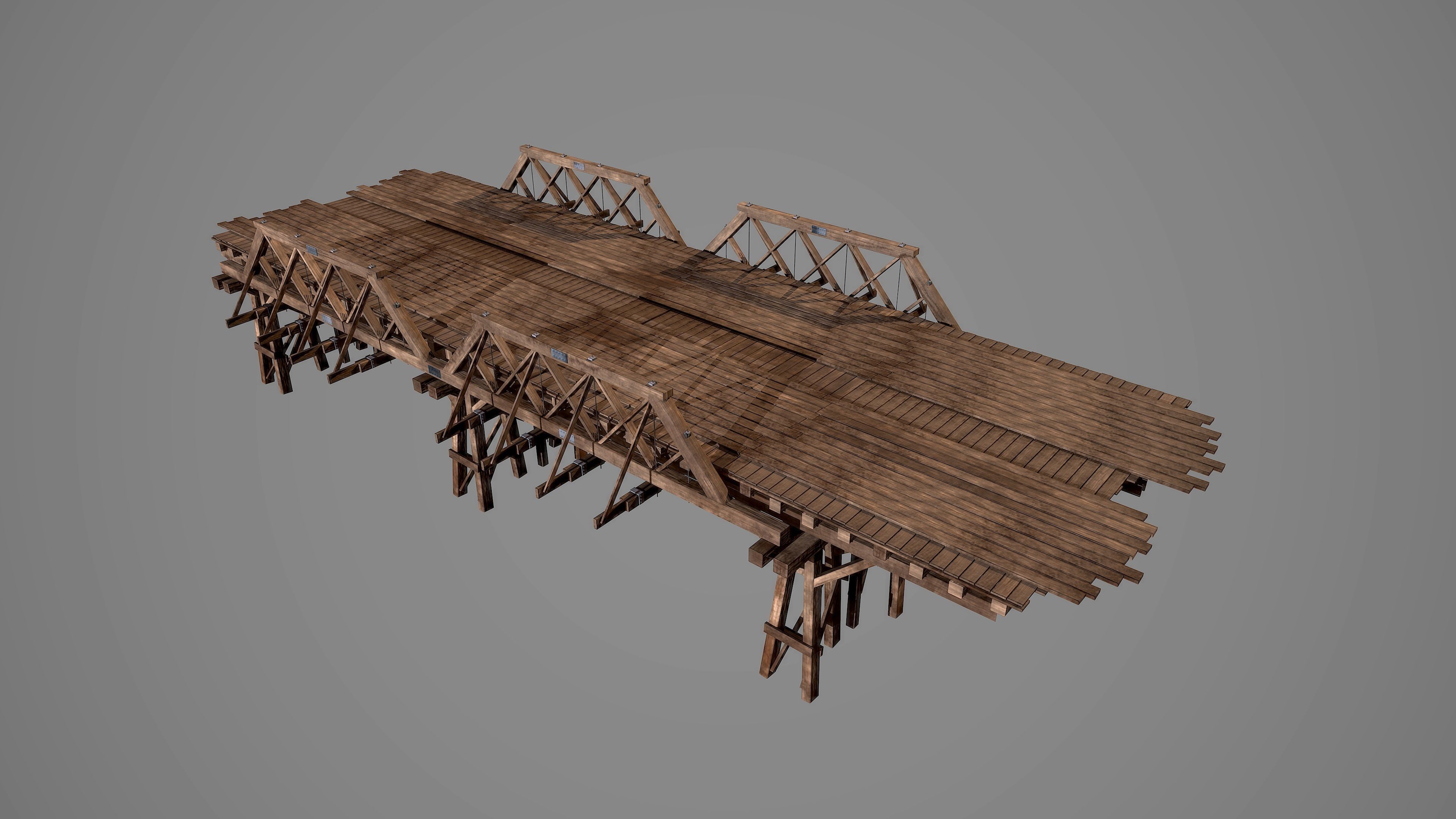 3D model Wooden railway bridge VR / AR / low-poly | CGTrader