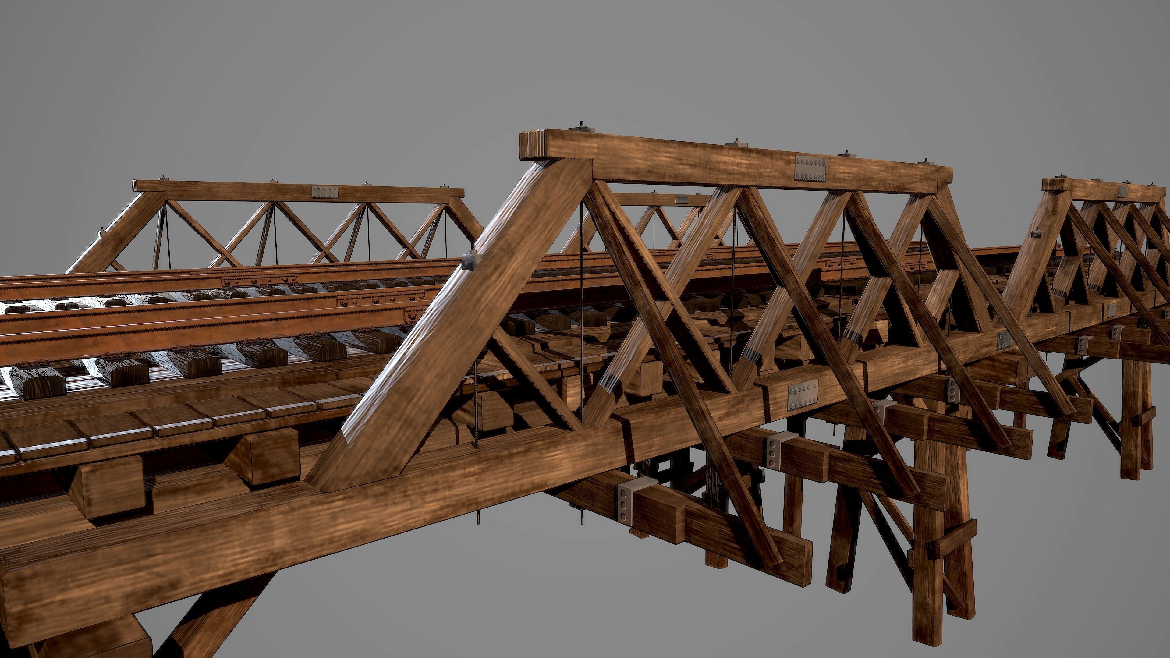 3D model Wooden railway bridge VR / AR / low-poly | CGTrader