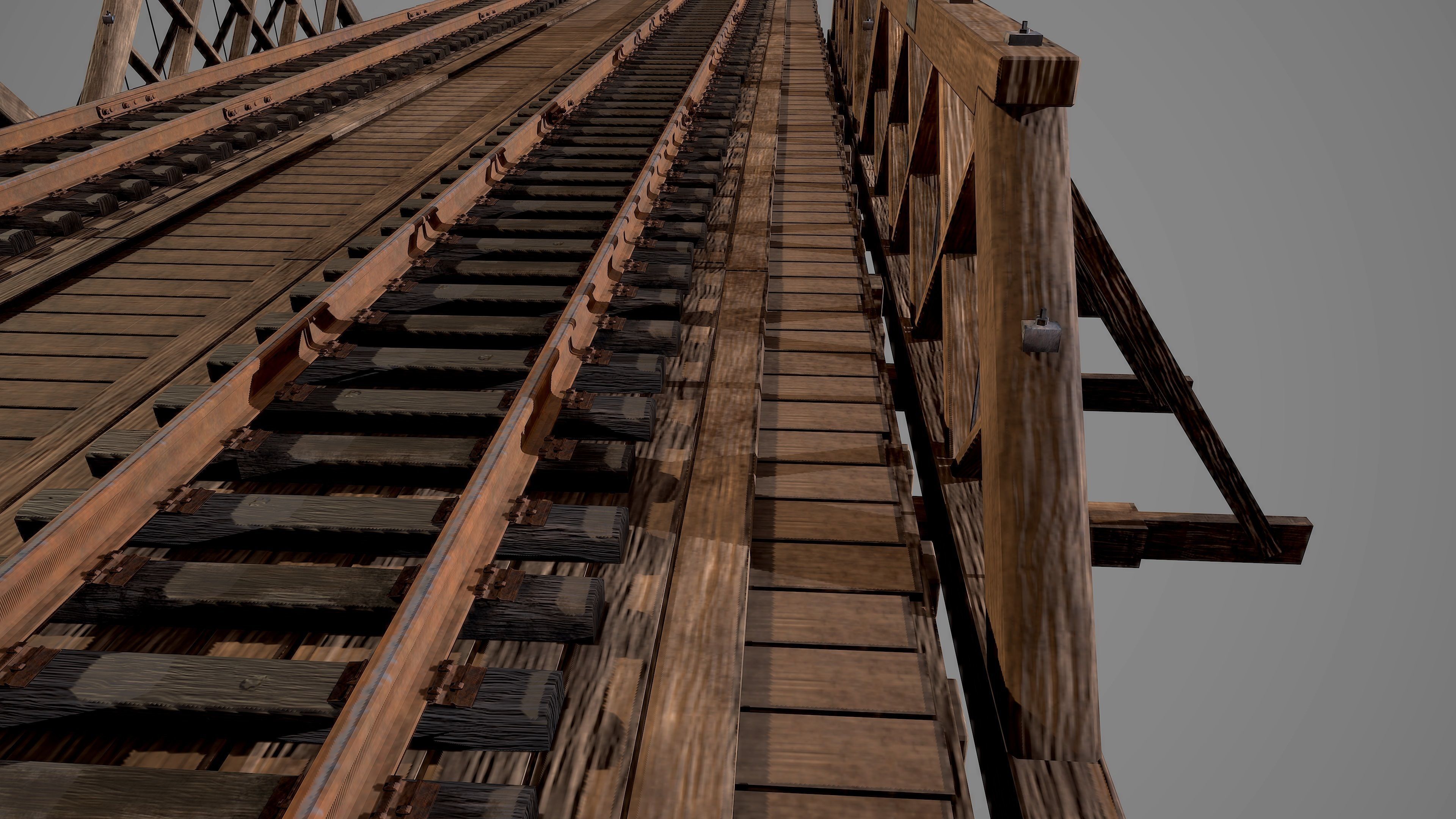 3D model Wooden railway bridge VR / AR / low-poly | CGTrader