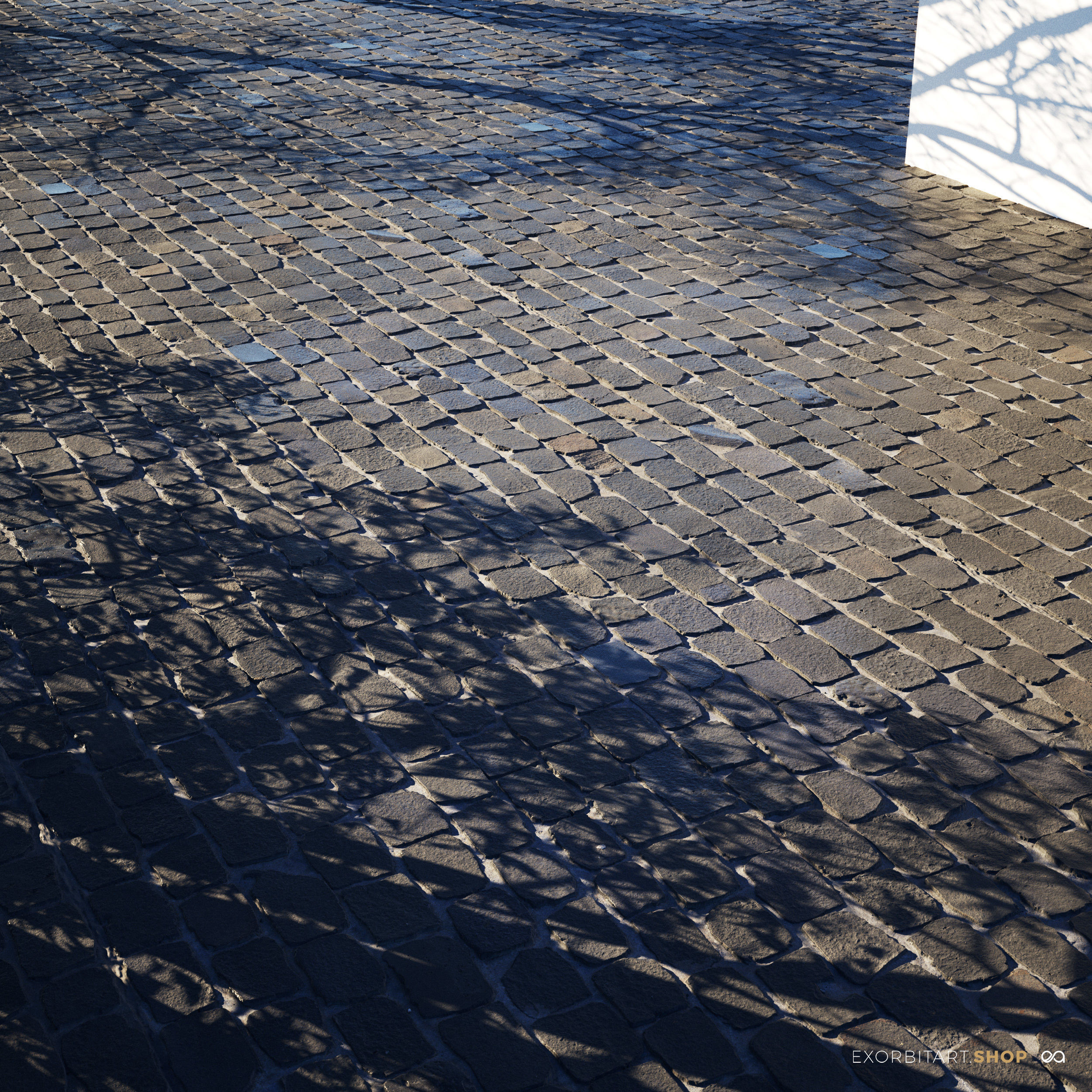 Texture Scanned Seamless Dark Cobblestone PBR Texture VR / AR / low ...
