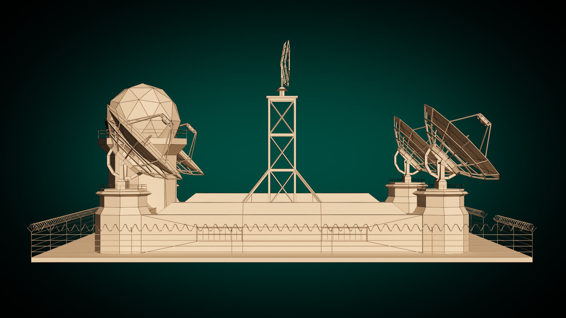 3D model Low Poly Radar Station VR / AR / low-poly | CGTrader