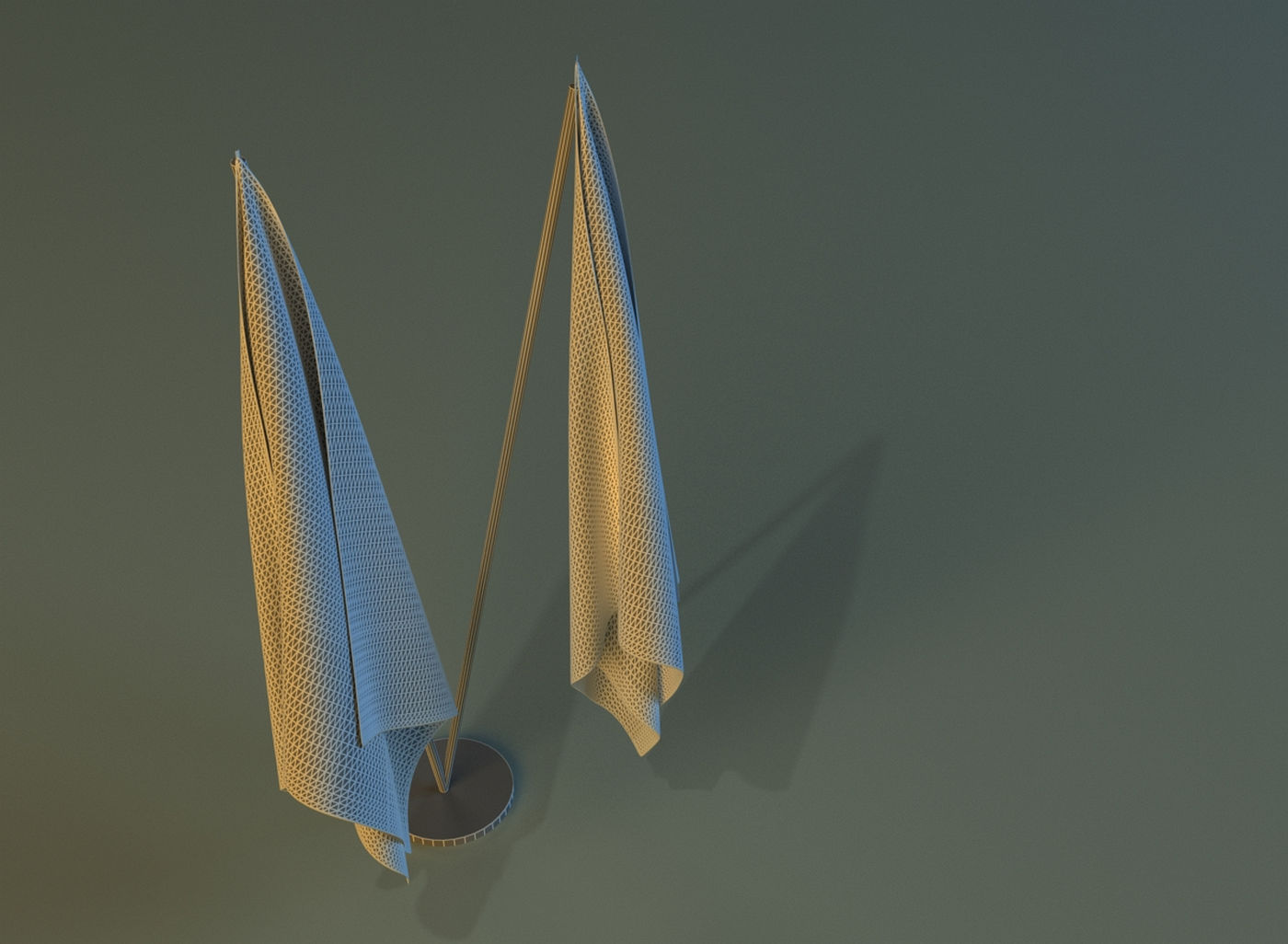 Flag stand two 3D model | CGTrader
