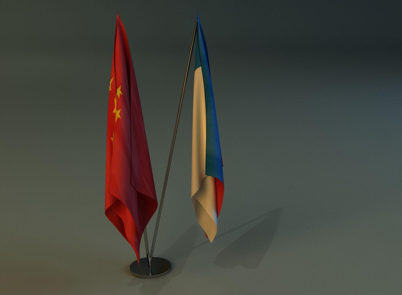 Flag stand two 3D model | CGTrader