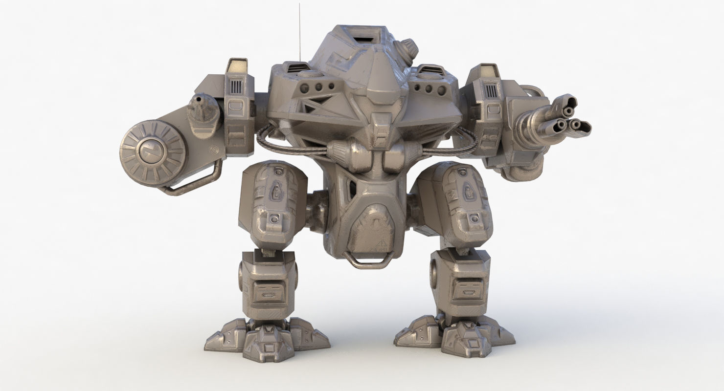 3D model Mecha Robo Cop Clay Vray AI VR / AR / low-poly | CGTrader