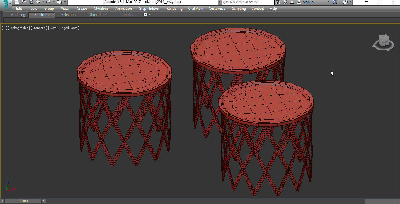 3D model Pinetti SAFARI SMALL ROUND TABLE 3d model VR / AR / low-poly | CGTrader