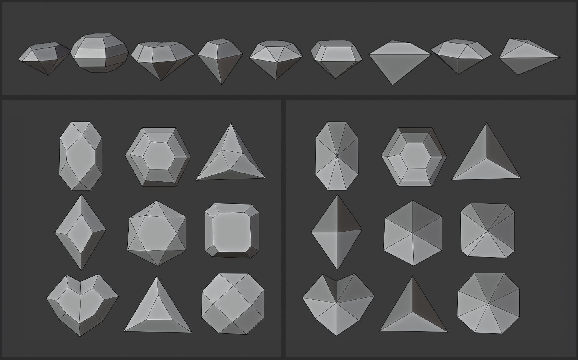 3D model Gems PBR colored crystals VR / AR / low-poly | CGTrader