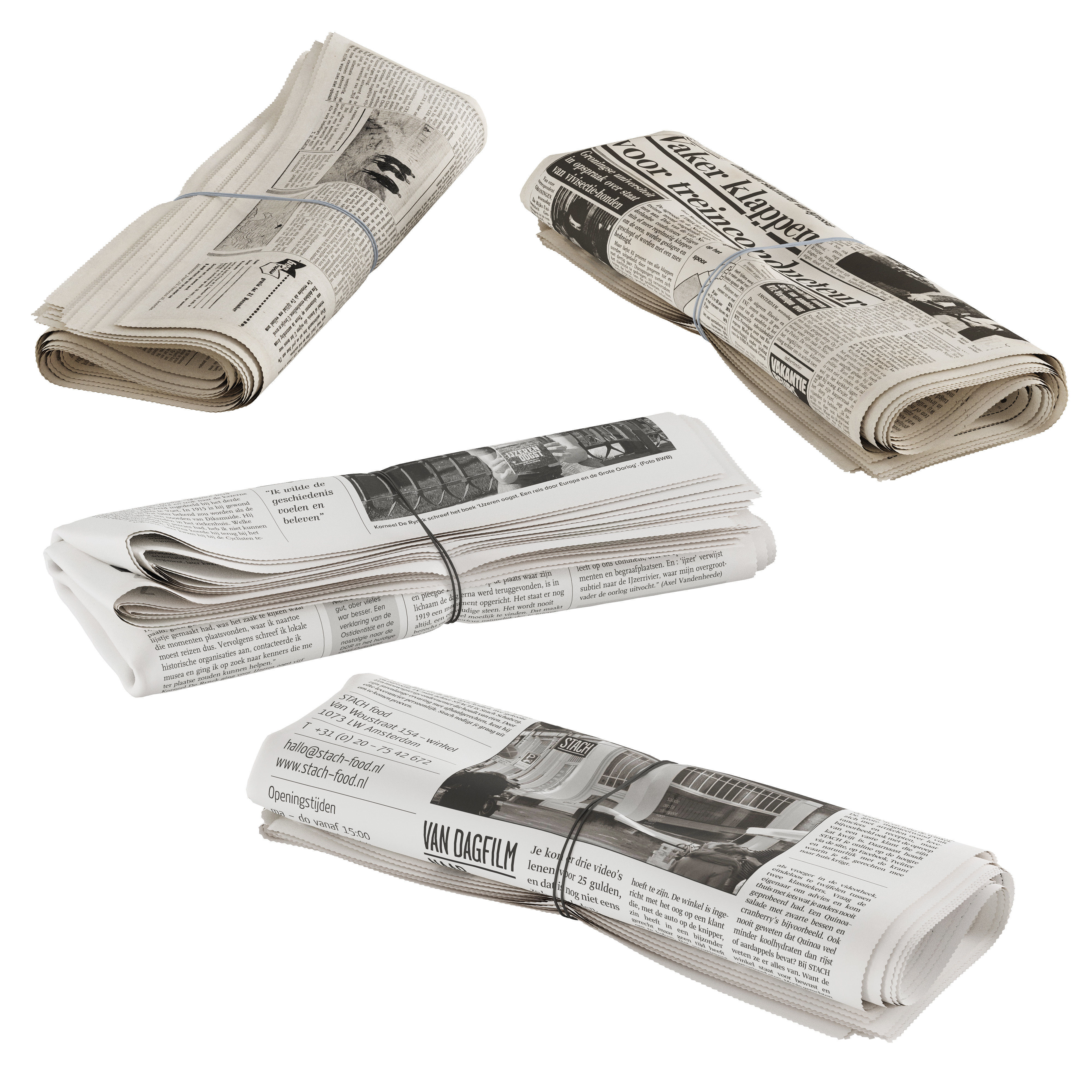 folded newspapers stack collection 3D model | CGTrader