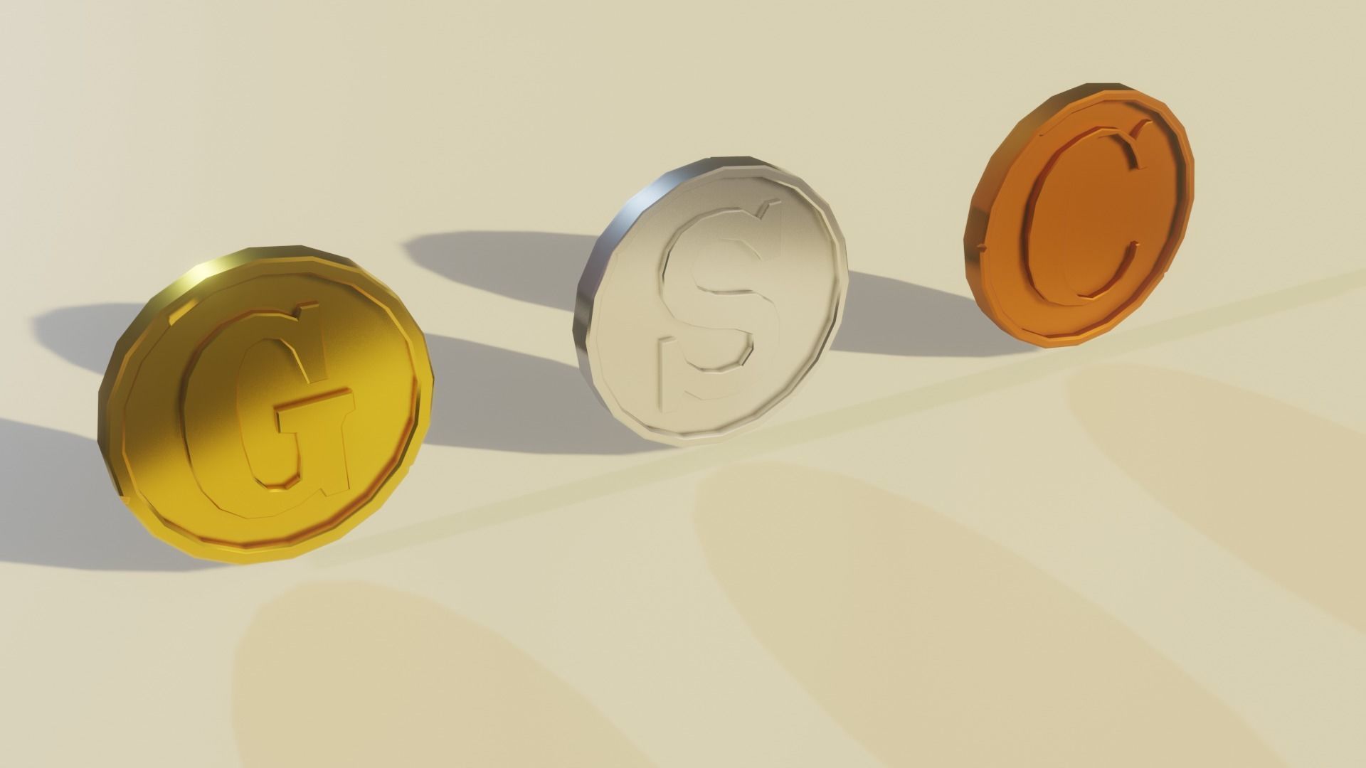 Gold Silver and Copper Coins free VR / AR / low-poly 3D model | CGTrader