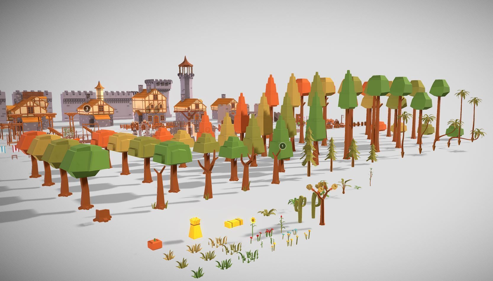 Low Poly Medieval Assets Pack free VR / AR / low-poly 3D model | CGTrader
