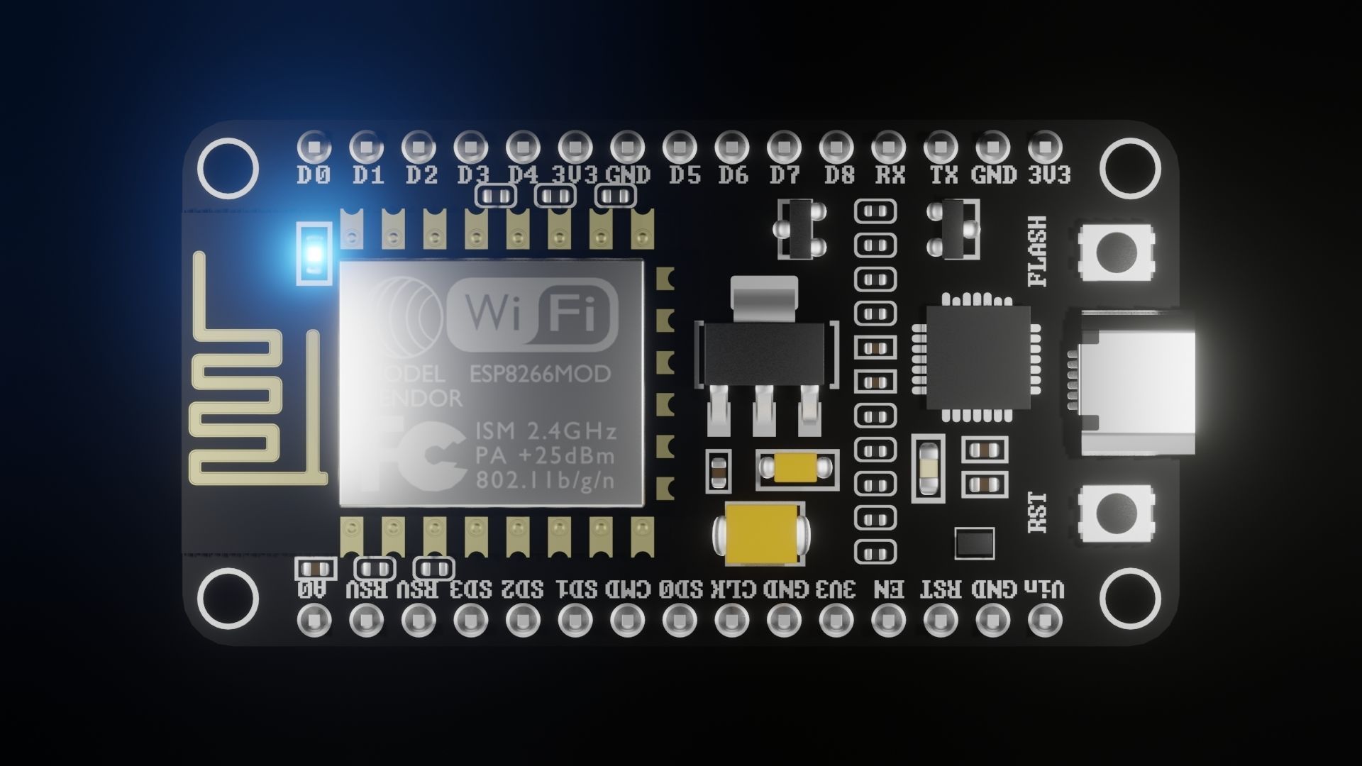 NodeMCU ESP8266 3D model | CGTrader