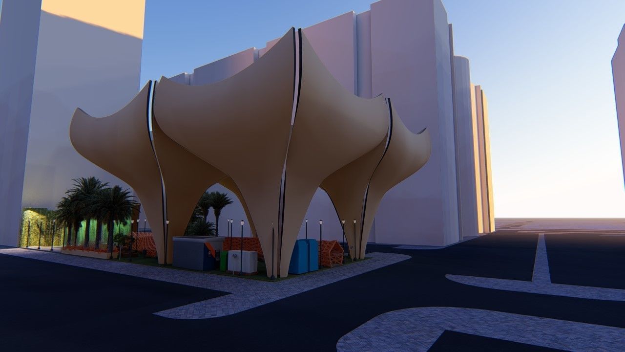 Tulip Umbrella Shading Device 3D model | CGTrader