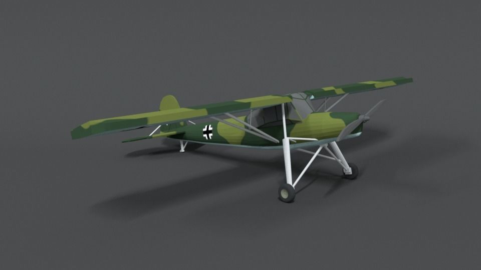3D model Low Poly Cartoon Fieseler Fi 156 Storch WWII Airplane VR / AR ...