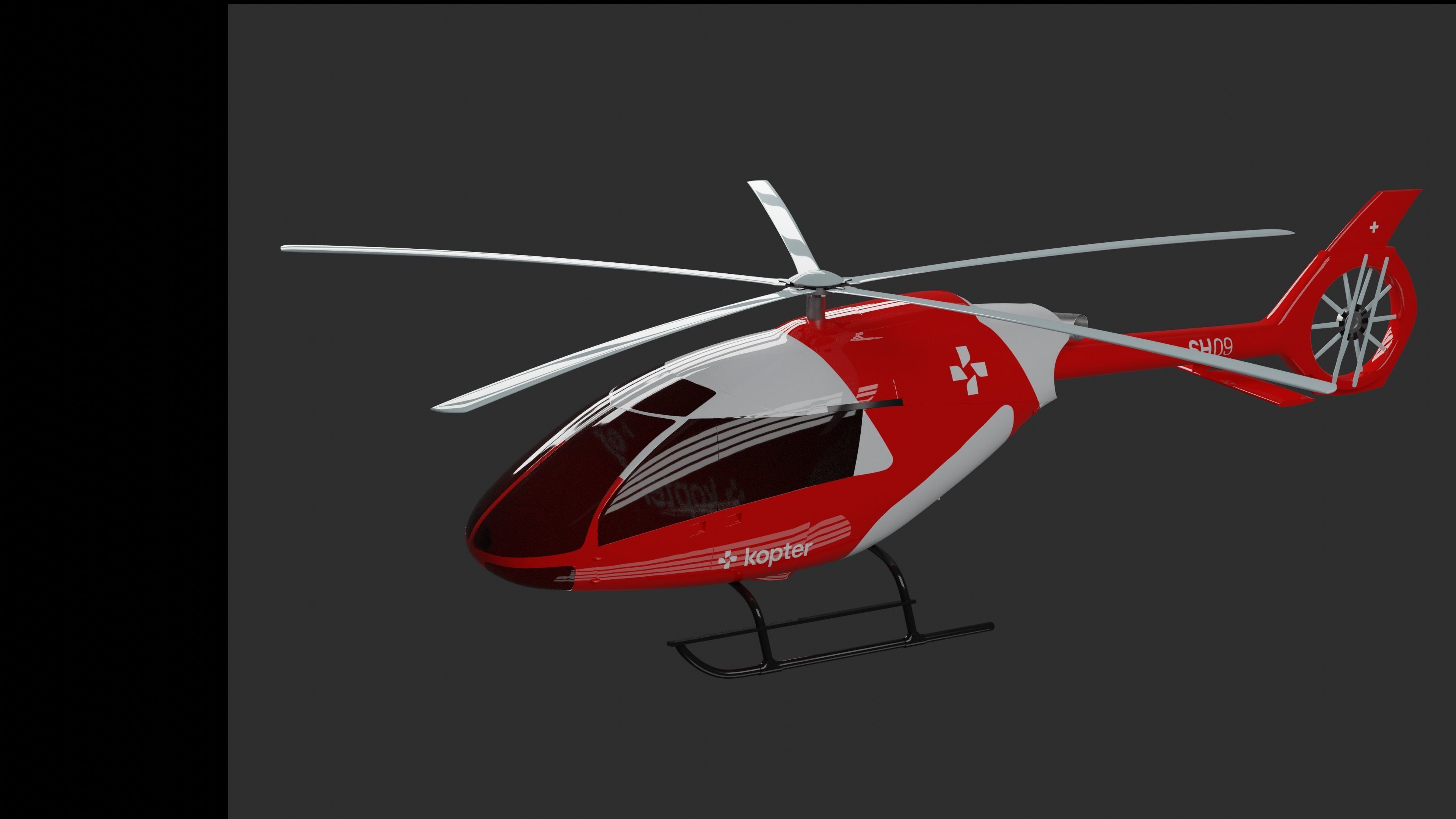 Kopter SH09 - The SWISS MADE HELICOPTER - 3D model | CGTrader