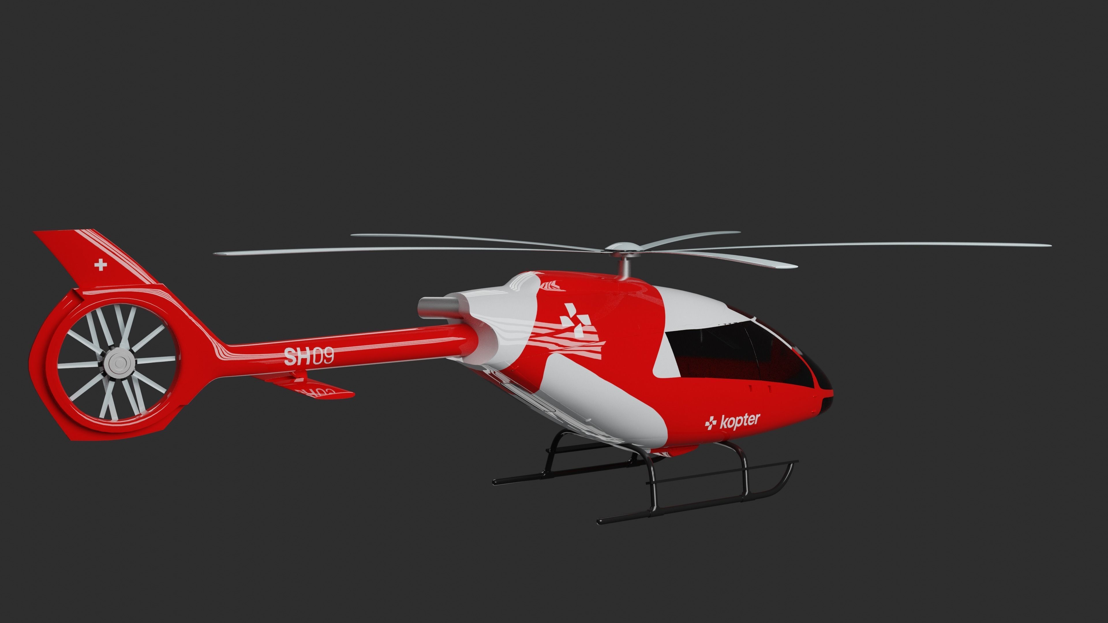 Kopter SH09 - The SWISS MADE HELICOPTER - 3D model | CGTrader