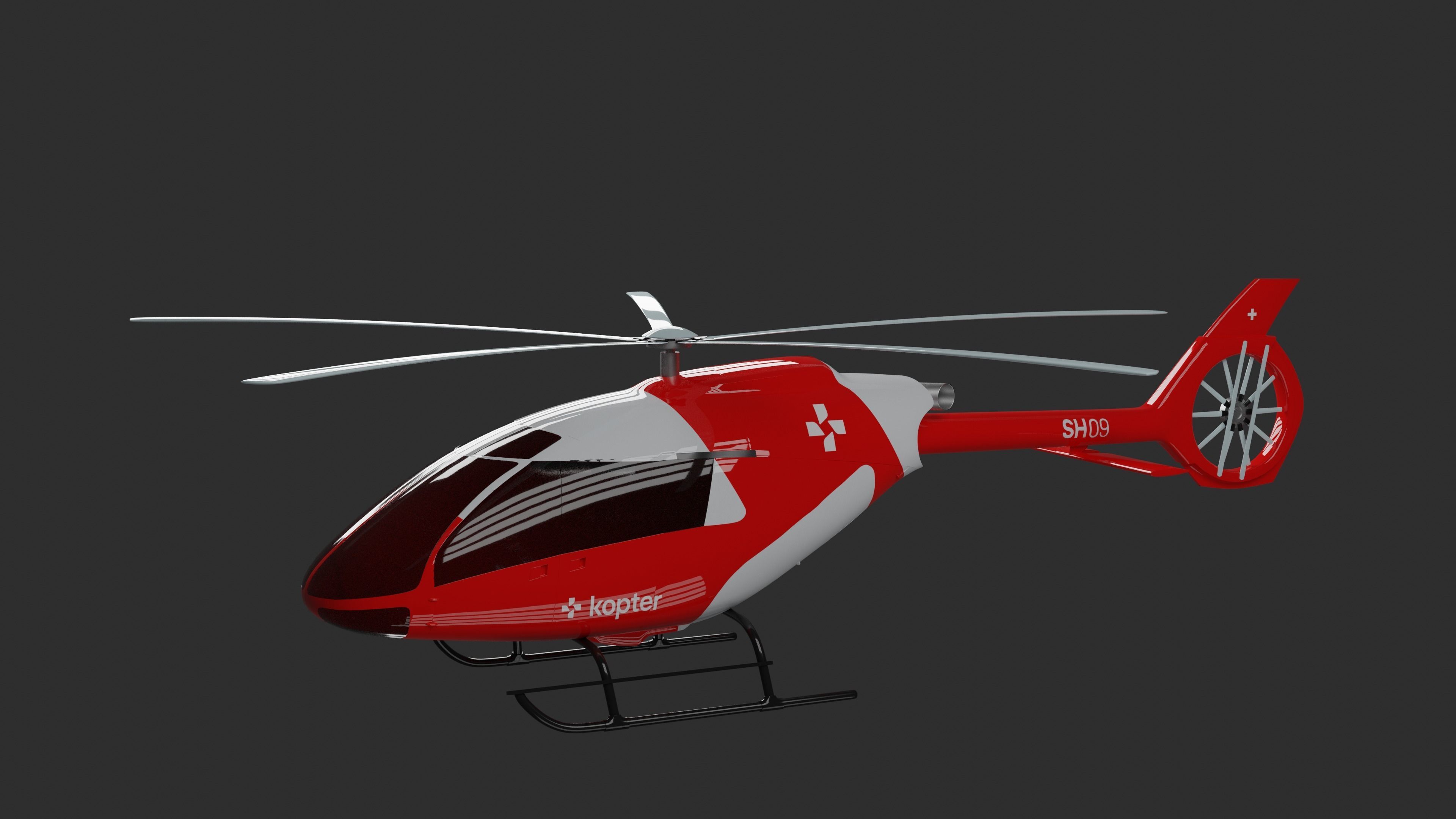 Kopter SH09 - The SWISS MADE HELICOPTER - 3D model | CGTrader