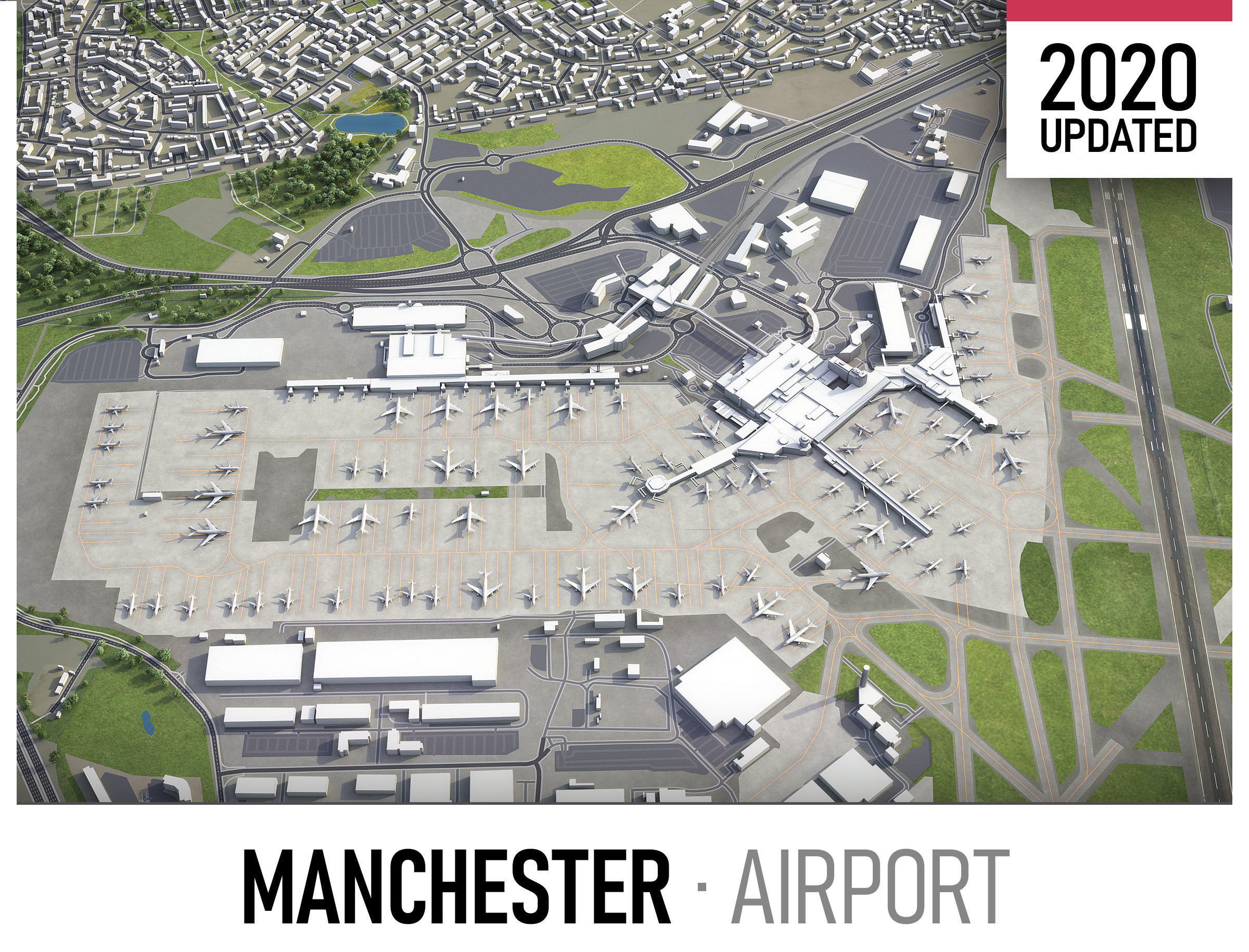 3D model Manchester Airport VR / AR / low-poly | CGTrader