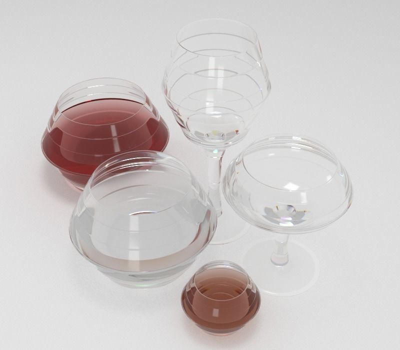 Stepped drinking glasses 3D model | CGTrader