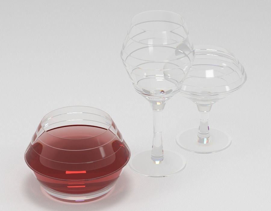 Stepped drinking glasses 3D model | CGTrader