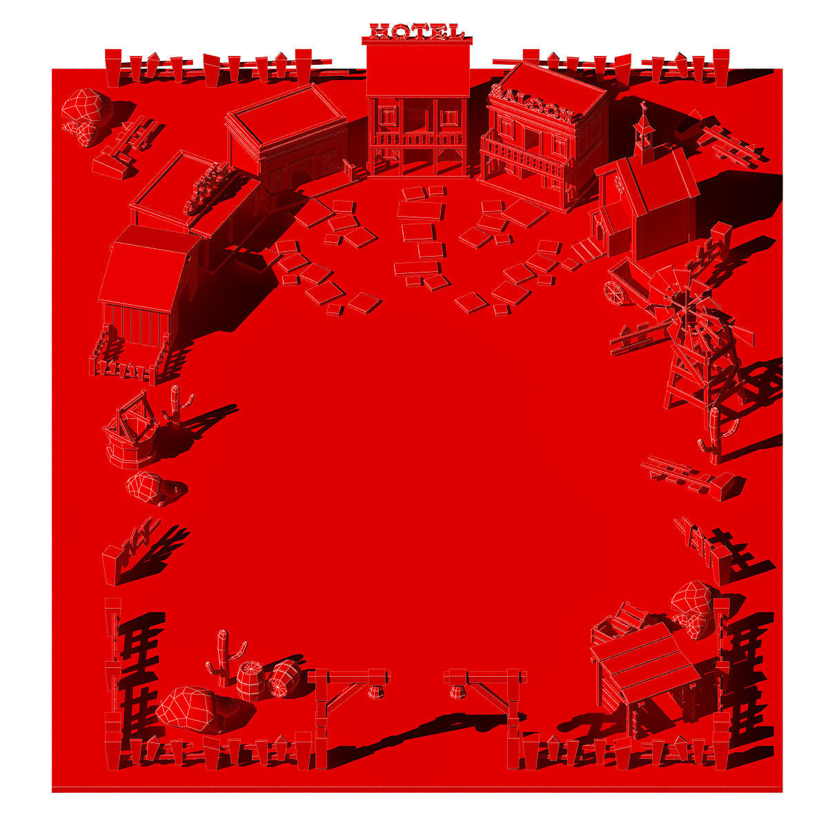 3D model cartoon levels map 3d models pack VR / AR / low-poly | CGTrader