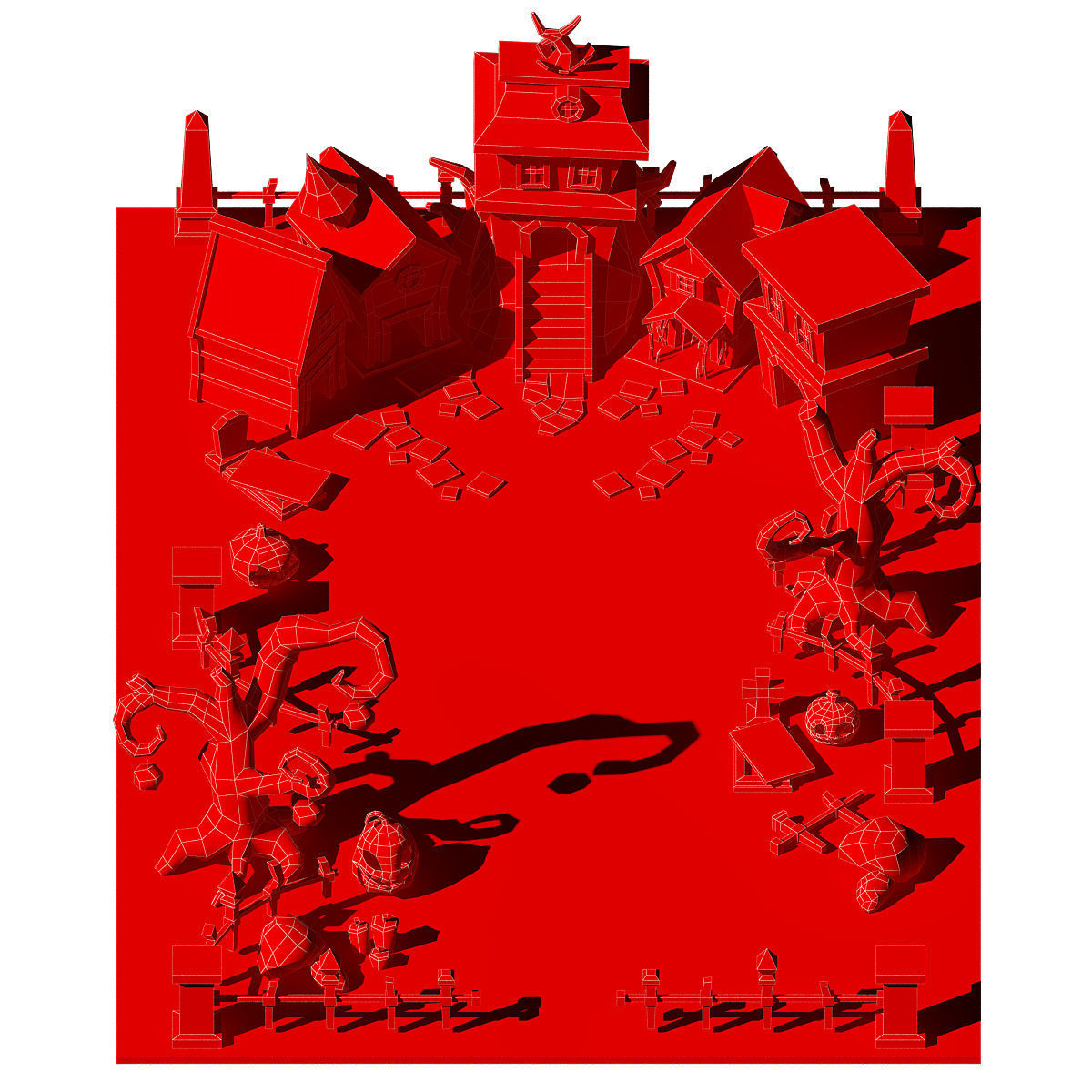 3D model cartoon levels map 3d models pack VR / AR / low-poly | CGTrader