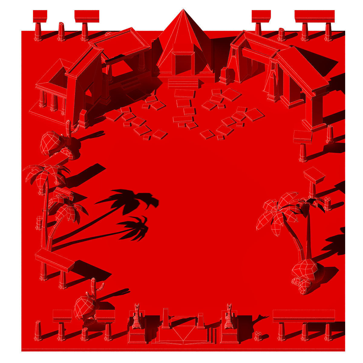 3D model cartoon levels map 3d models pack VR / AR / low-poly | CGTrader