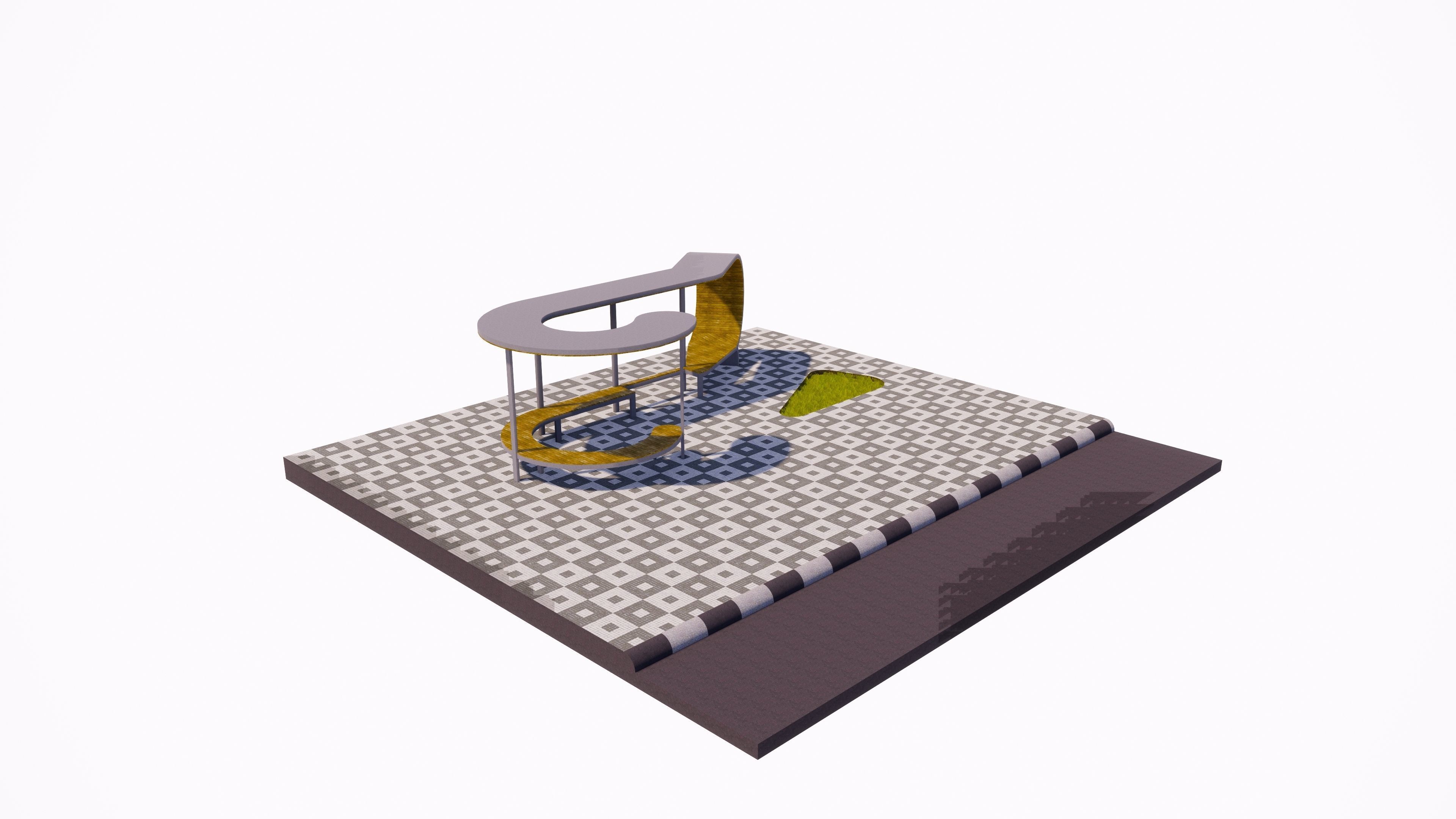 rest area design 3D model animated | CGTrader