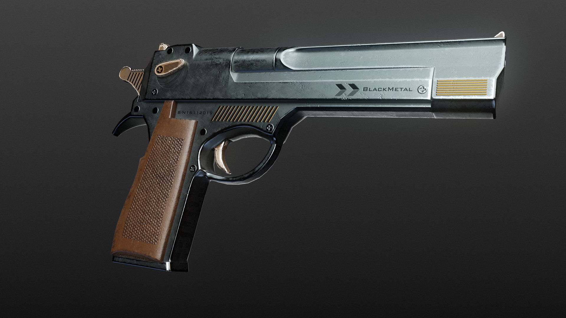 3D model Gun PBR Low Poly handgun VR / AR / low-poly | CGTrader