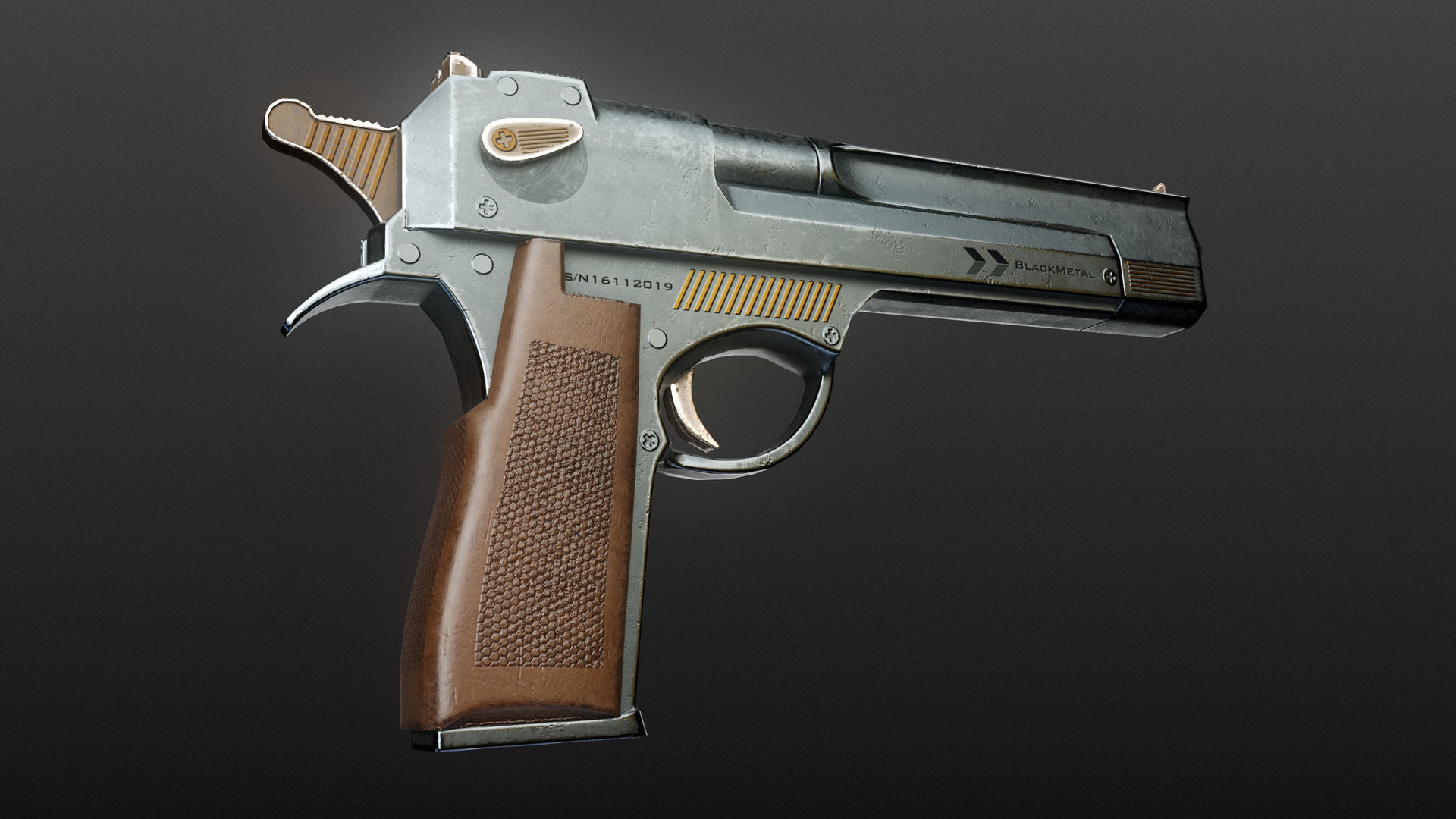 3D model Gun PBR Low Poly handgun VR / AR / low-poly | CGTrader