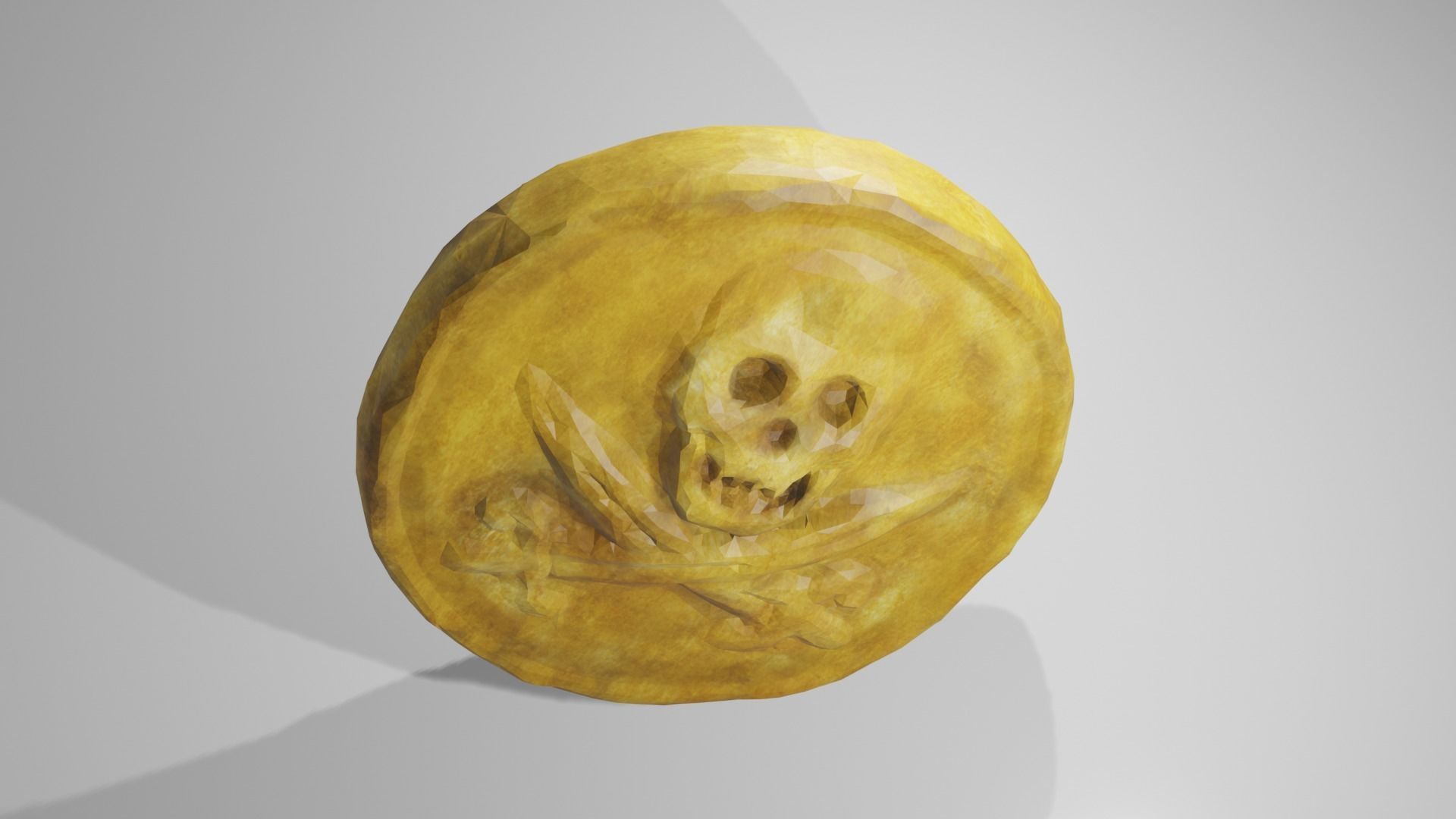 3D model Lowpoly Gold Pirate Coin VR / AR / low-poly | CGTrader
