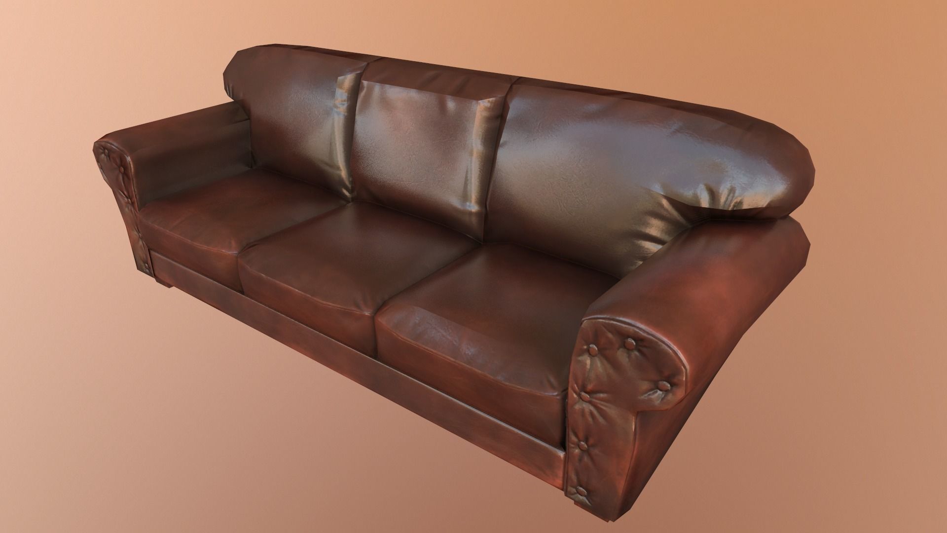 3D model Sofa - Lowpoly Game Ready leather VR / AR / low-poly | CGTrader