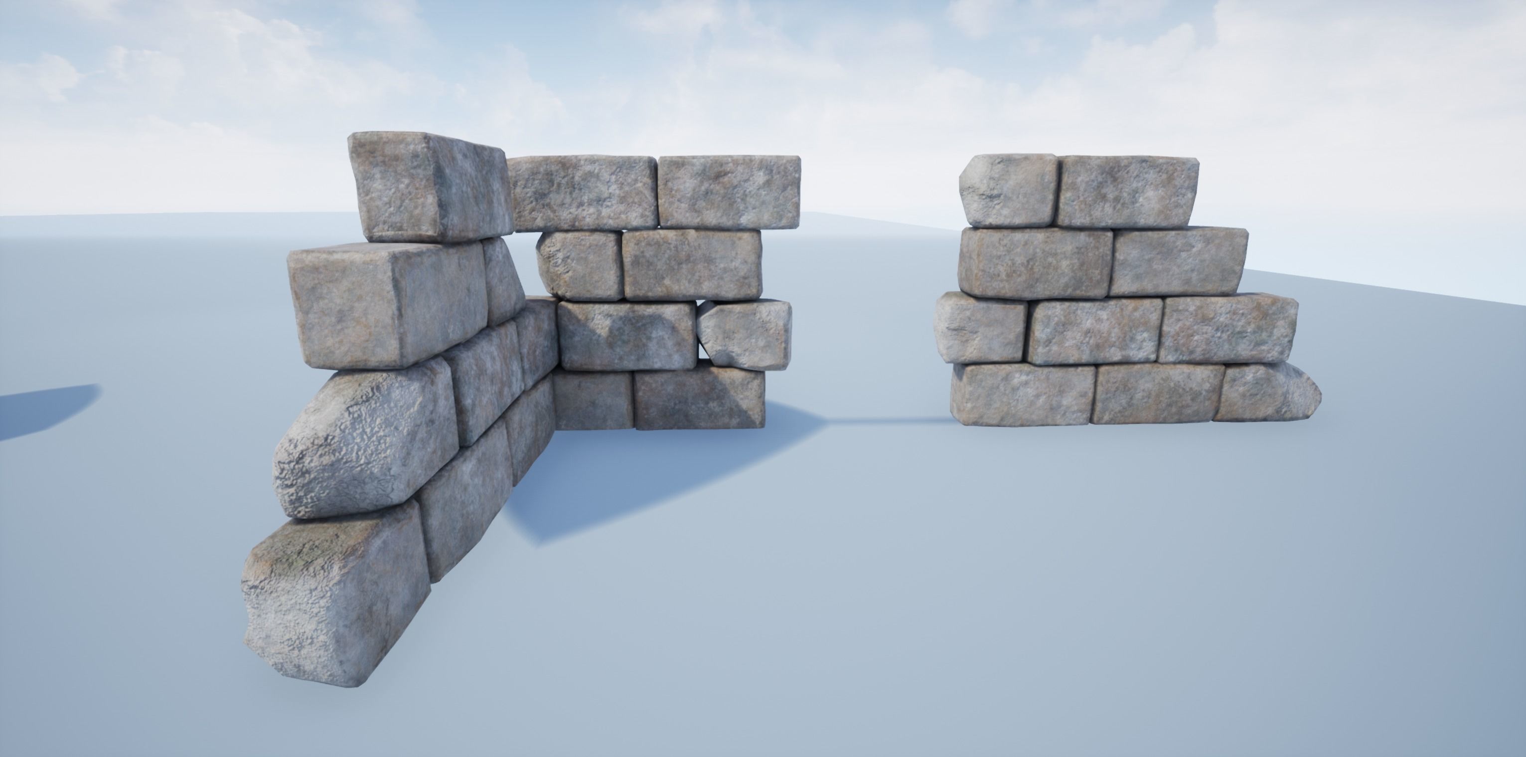 3D model PBR Stone bricks low poly VR / AR / low-poly | CGTrader