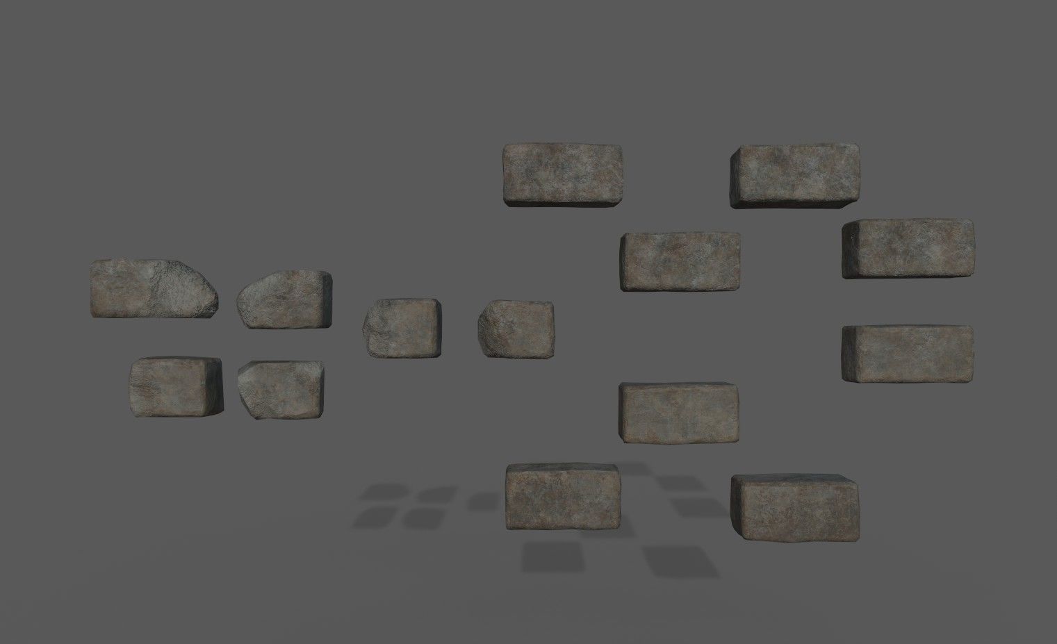 3D model PBR Stone bricks low poly VR / AR / low-poly | CGTrader