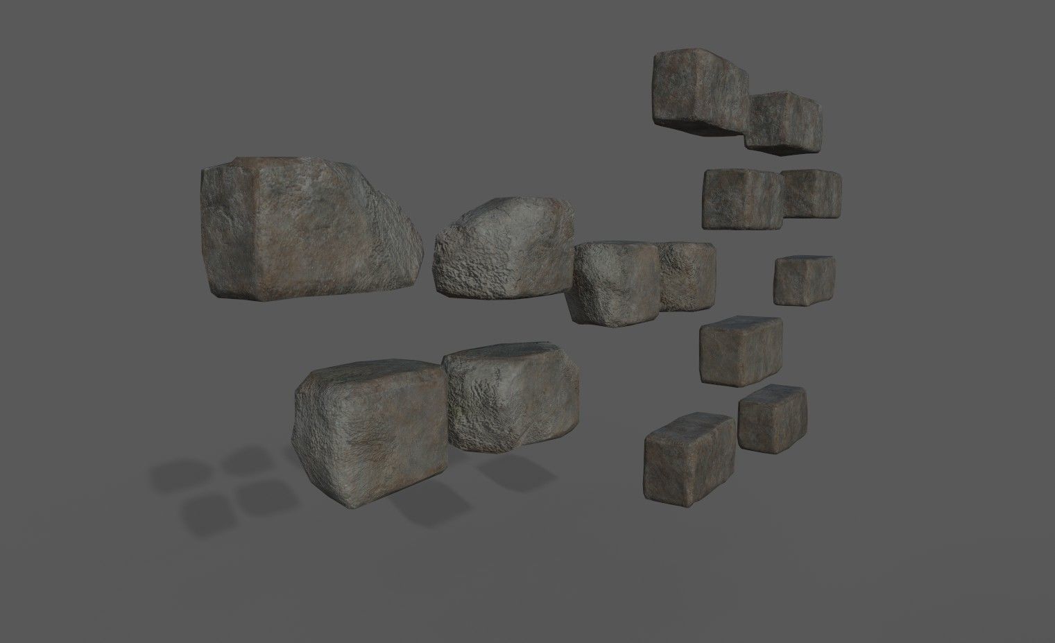 3D model PBR Stone bricks low poly VR / AR / low-poly | CGTrader